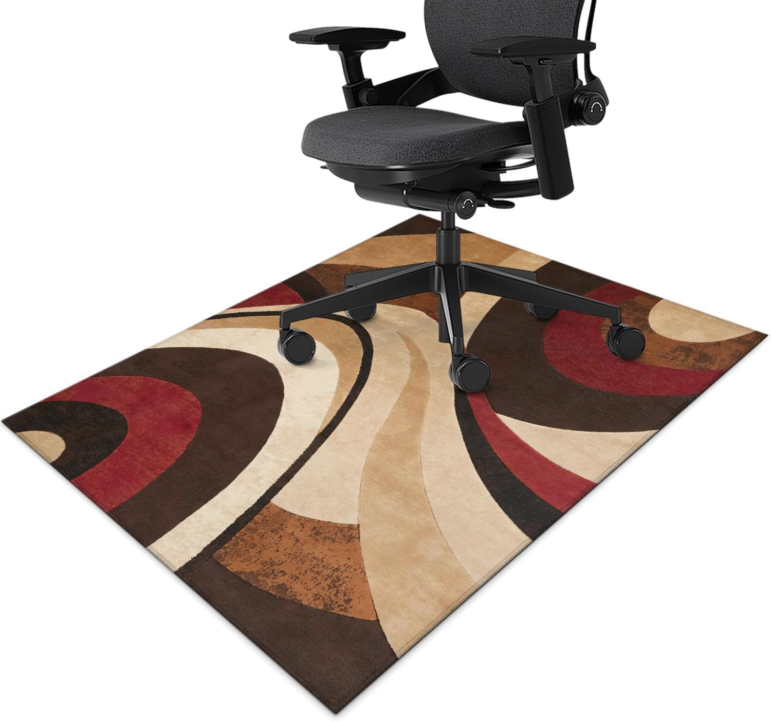 Office Chair Mat for Hardwood & Tile Floor,Modern Brown Abstract 36"x48 ...
