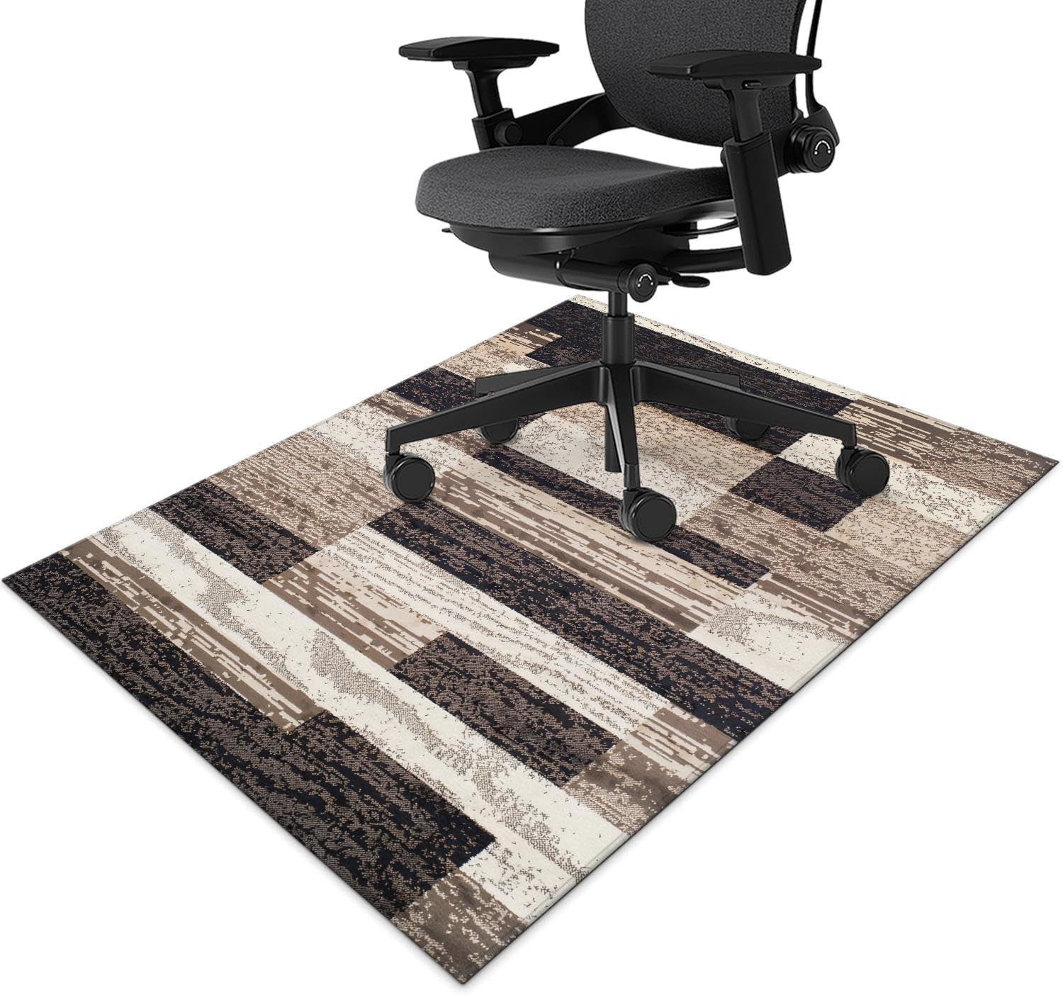 Office Chair Mat for Hardwood & Tile Floor,Modern Chocolate Distressed ...
