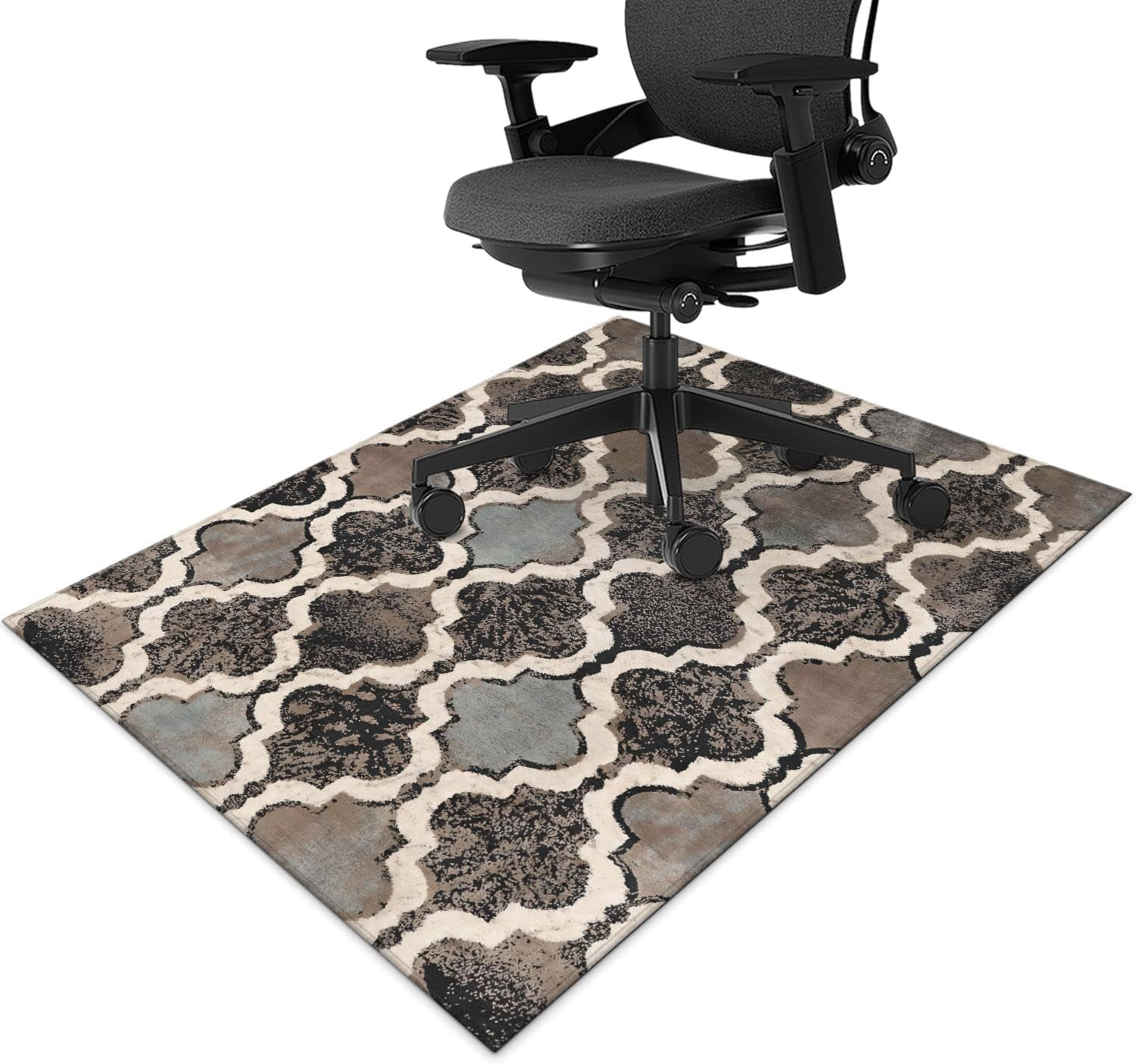 Office Chair Mat for Hardwood & Tile Floor,Modern Chocolate Geometric ...