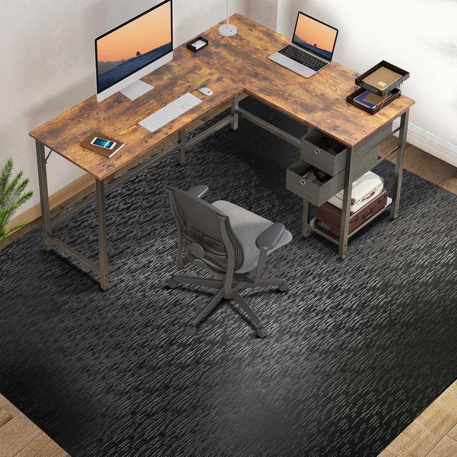 Office Chair Mat, 59"x75" Large Chair Mat for Hard Floor, Vinyl Mat for ...
