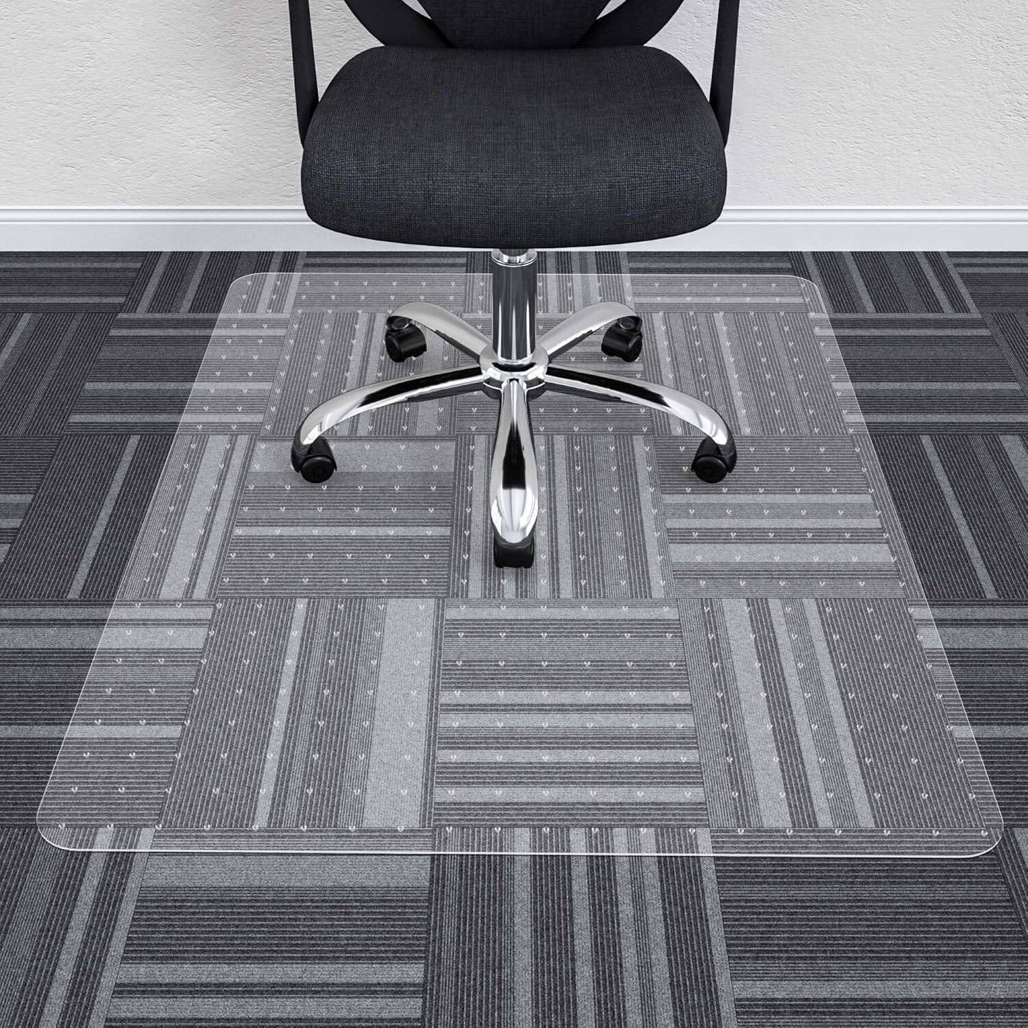 Office Chair Mat for Low Pile Carpeted Floors - 36” x 48” Clear Carpet ...