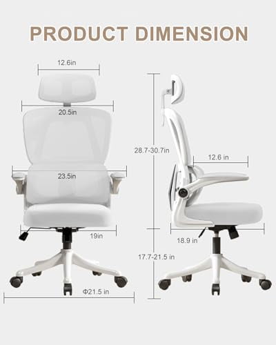 Office Chair Mesh Desk Chair, Ergonomic High-Back Rolling Gaming Work ...