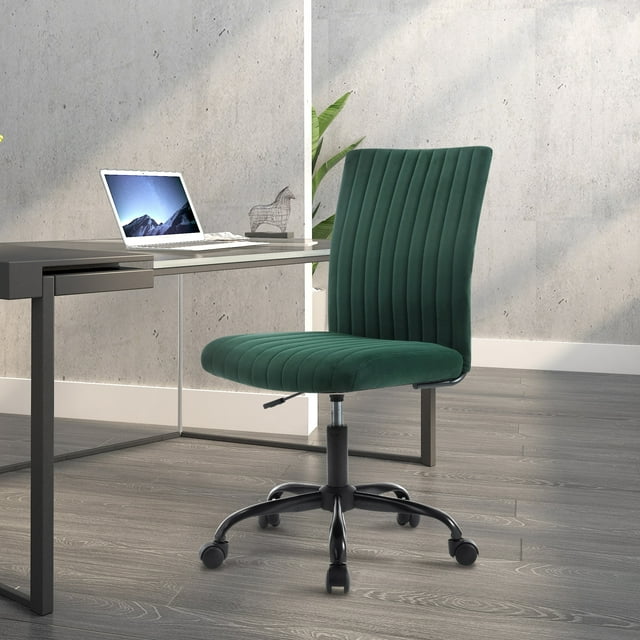 Office Chair, Modern Armless Desk Chair with Wheels, Height Adjustable ...