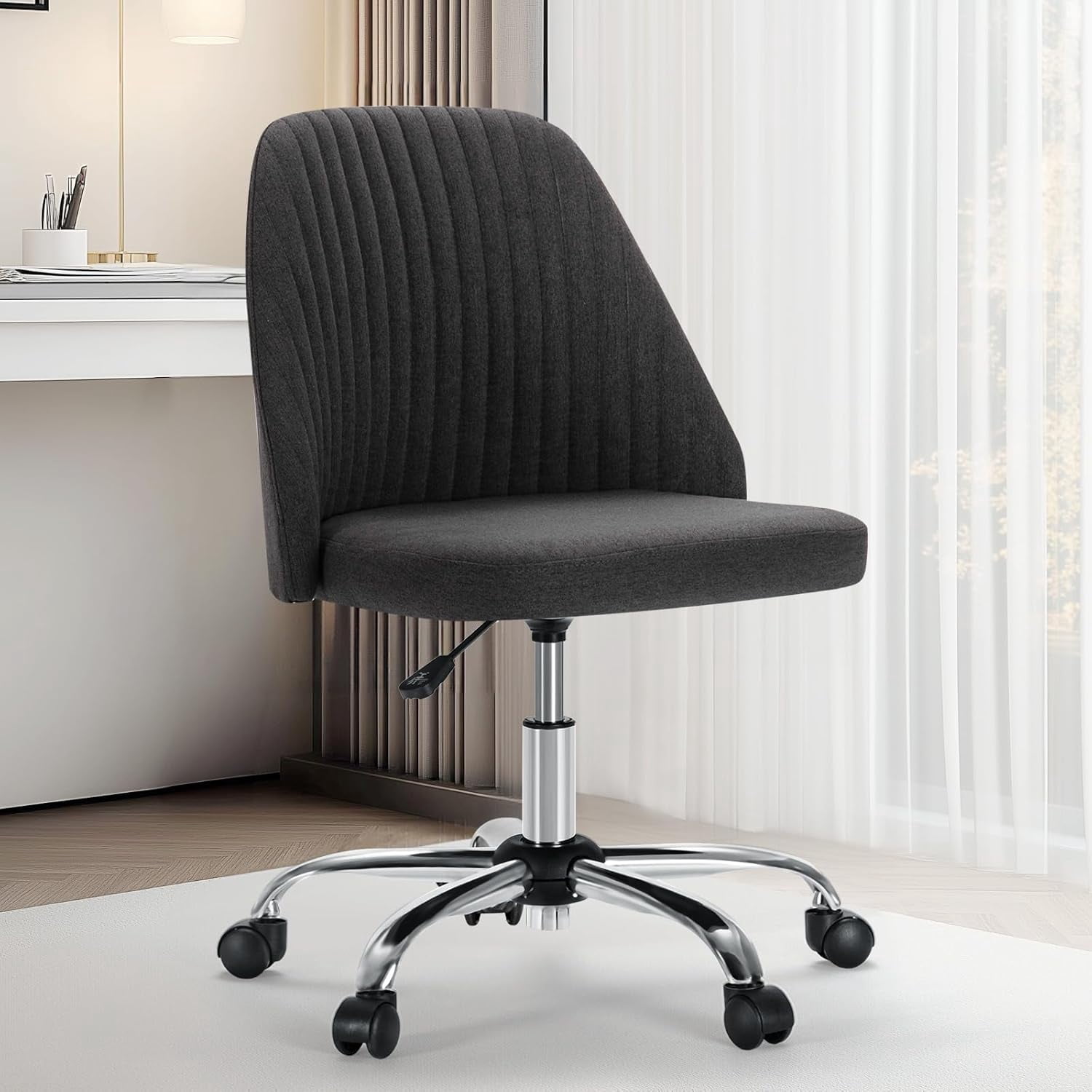 Office Chair, Modern Fabric Home Office Desk Chairs with Wheels ...