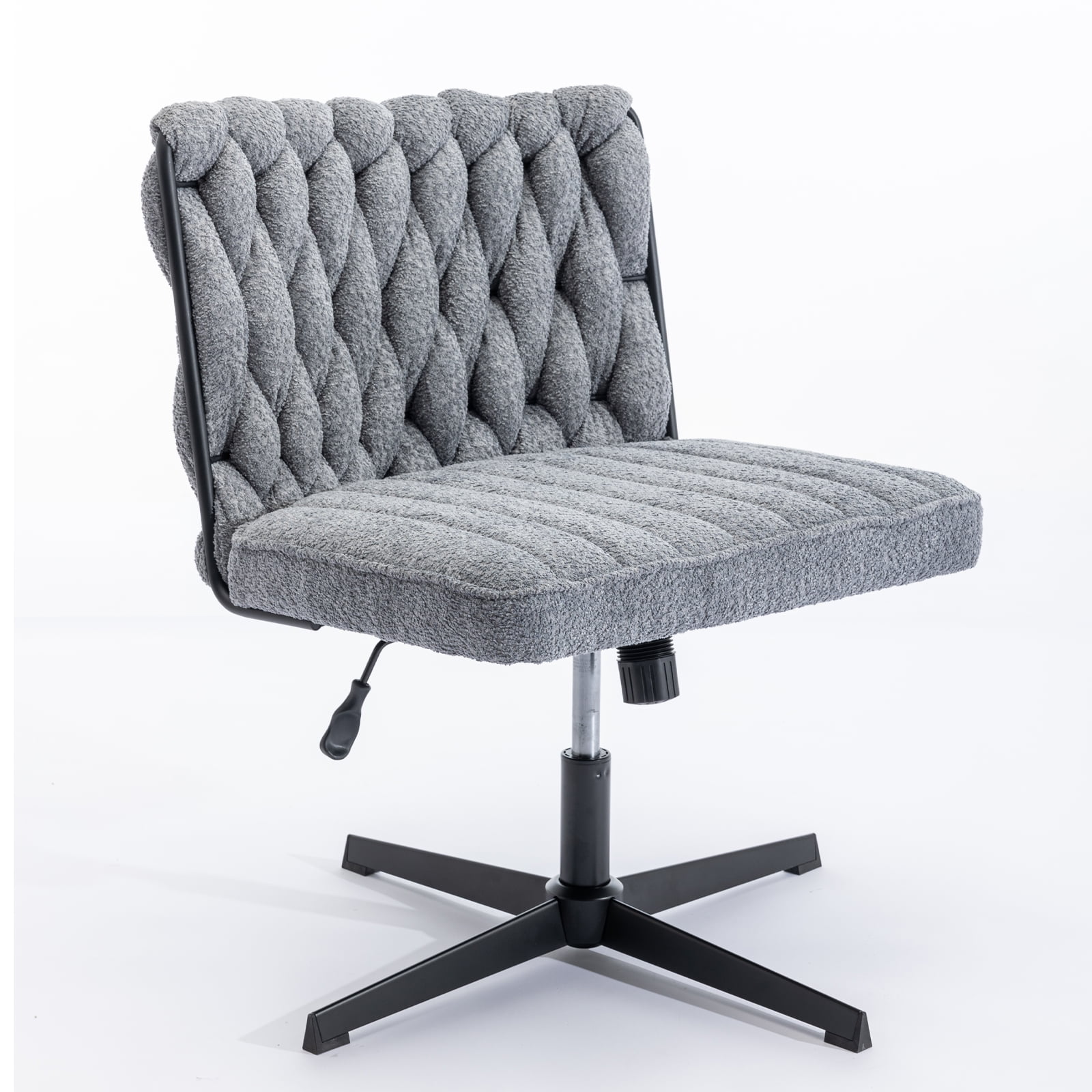 Office Chair No Wheels, Swivel Adjustable Home Office Desk Chairs Cross ...