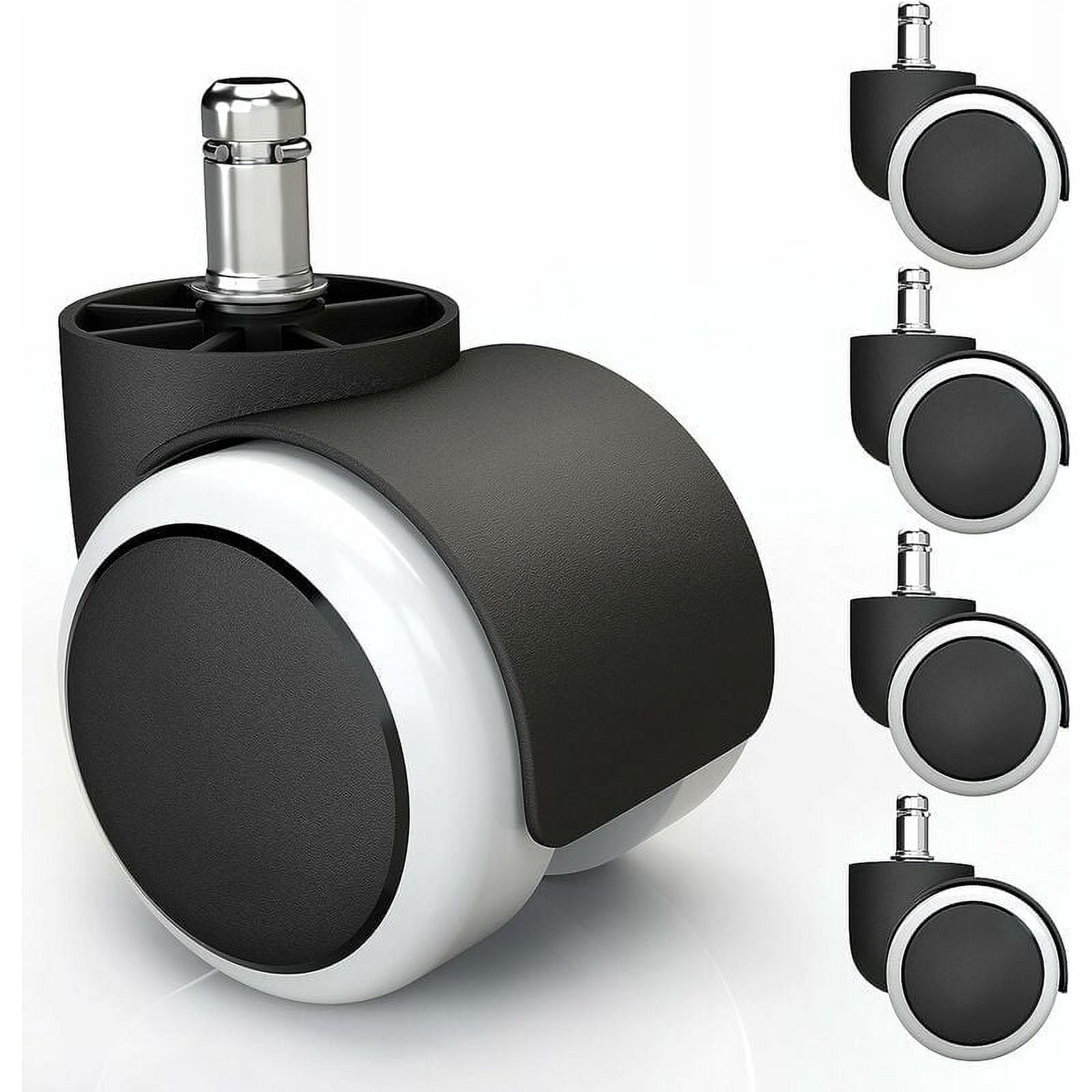 Office Chair Wheel Replacement, Heavy Duty Universal Fit 50mm White PVC ...