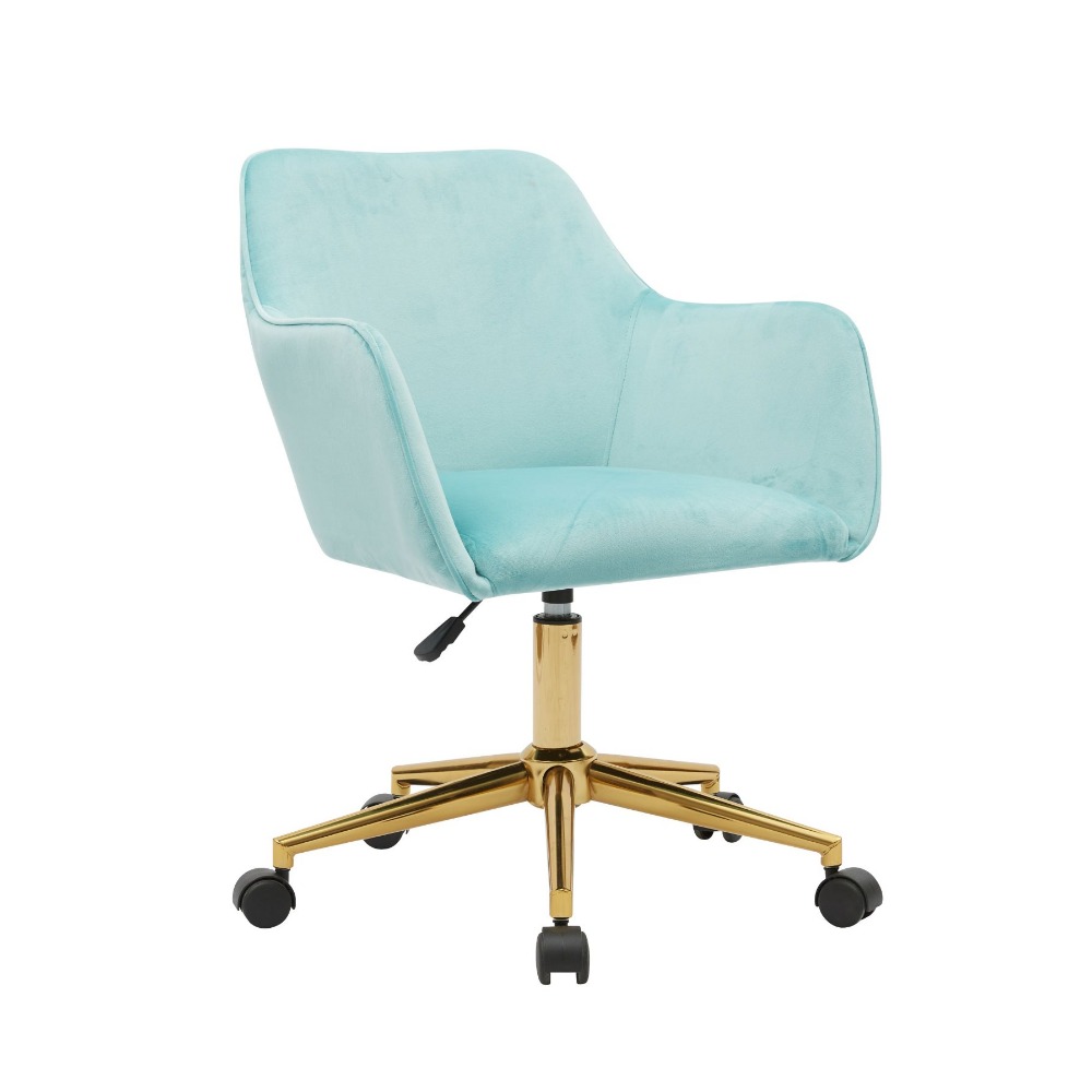 Office Chair with Wheels Armless, Revolving Office Chair with Gold ...