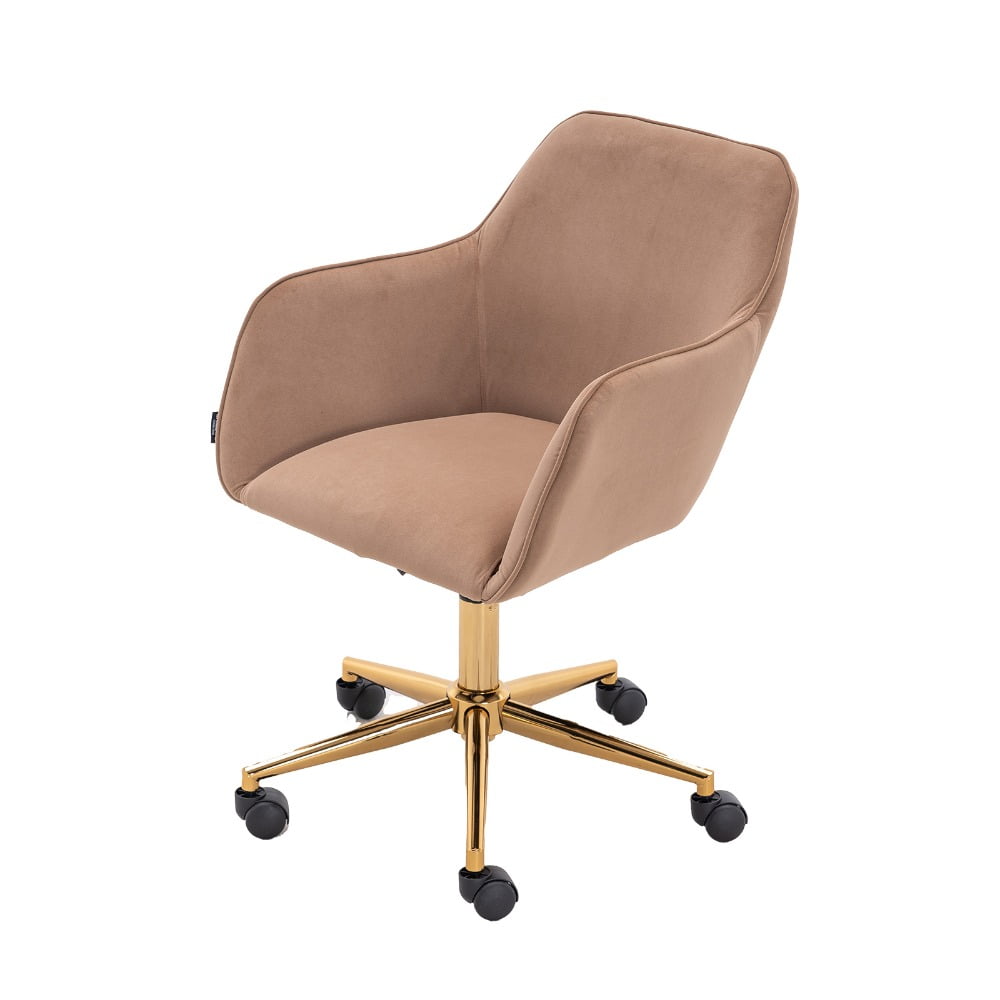 Office Chair with Wheels Armless, Revolving Office Chair with Gold ...