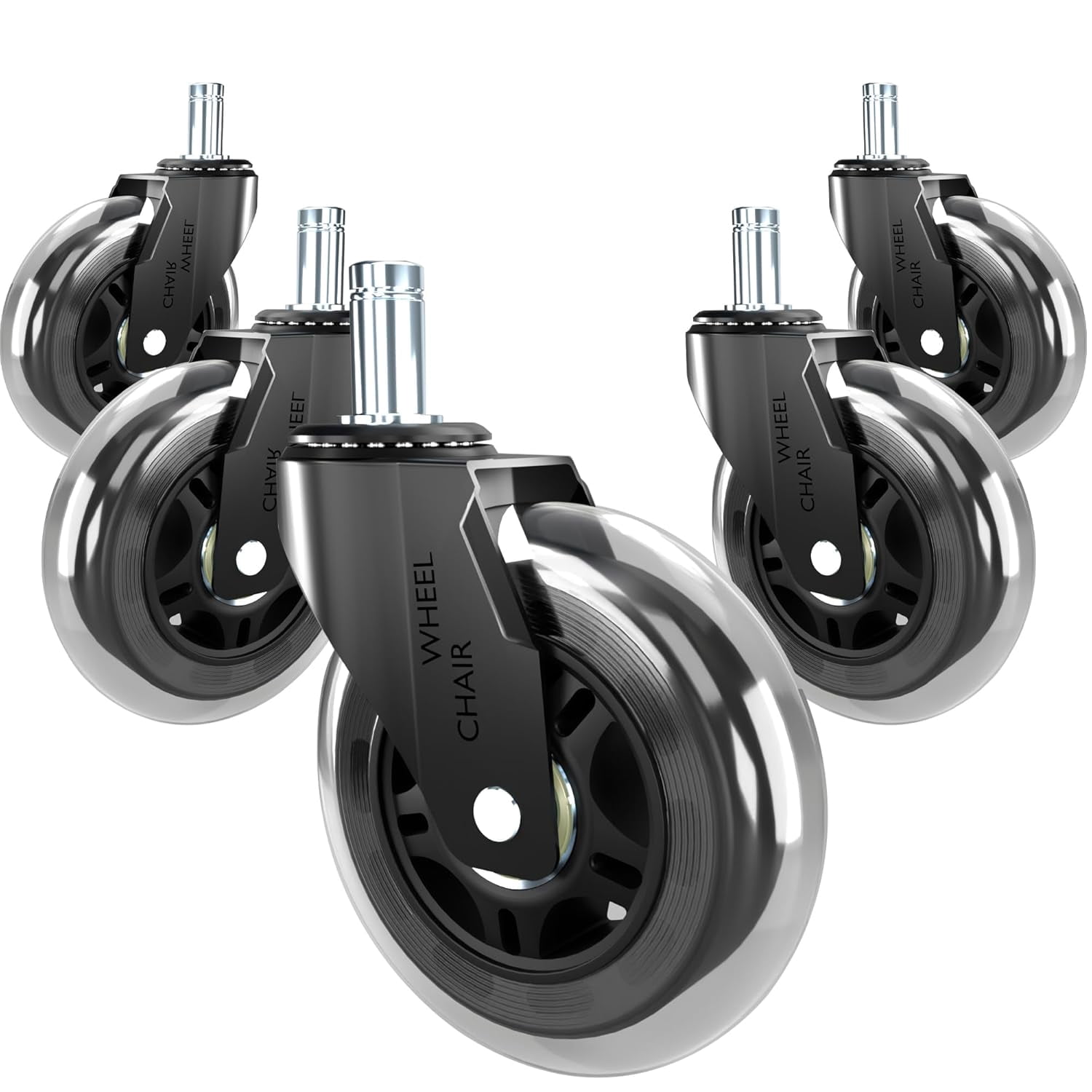 Office Chair Wheels Replacement Rubber Chair Casters for Hardwood ...