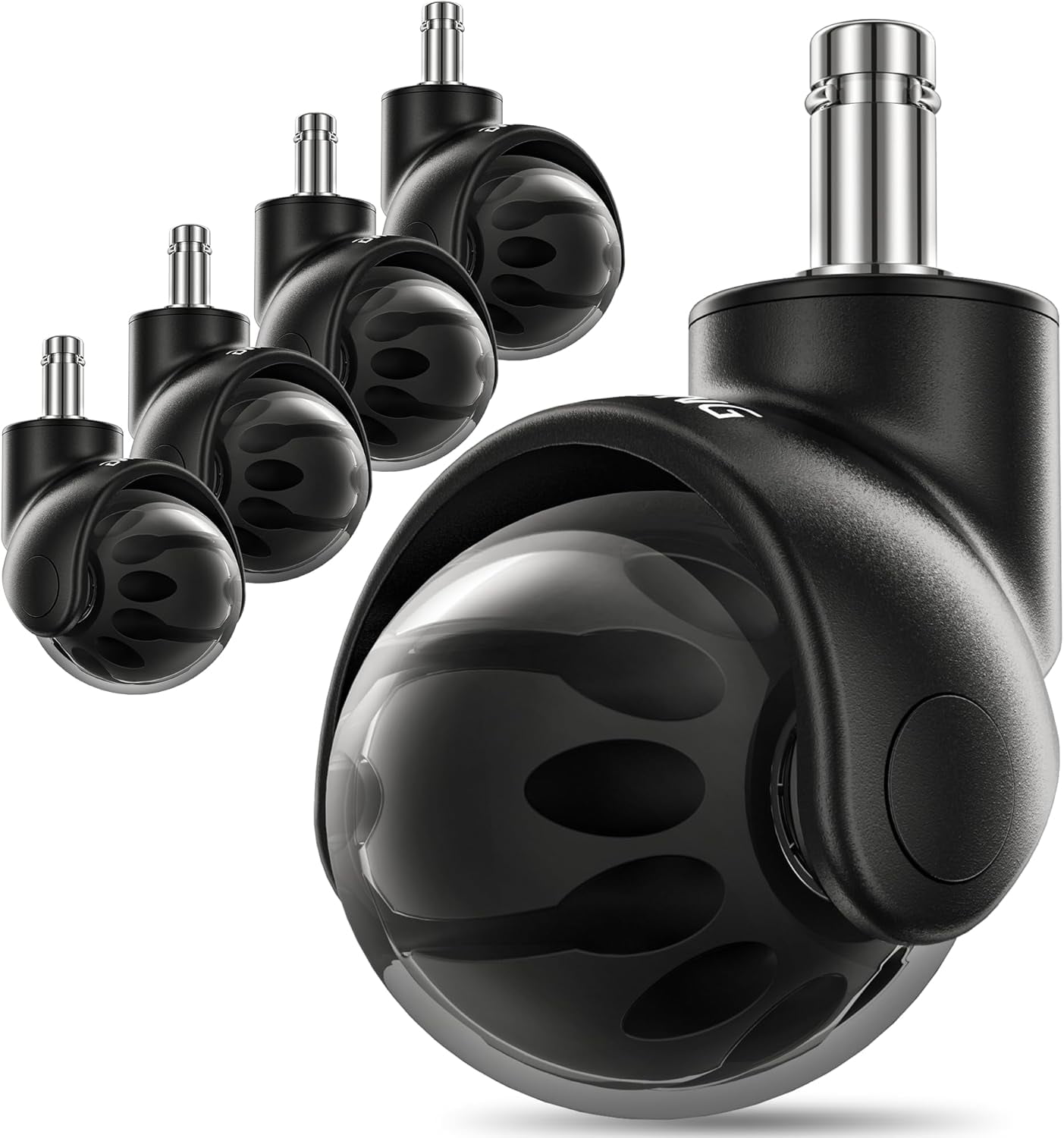 Office Chair Wheels Rubber Replacement- 2 Inch Heavy Duty Rolling Chair ...