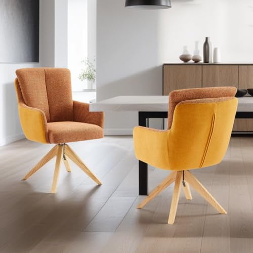 Office Chair No Wheels - Set of 2 Mid Century Modern Swivel Desk Chair ...