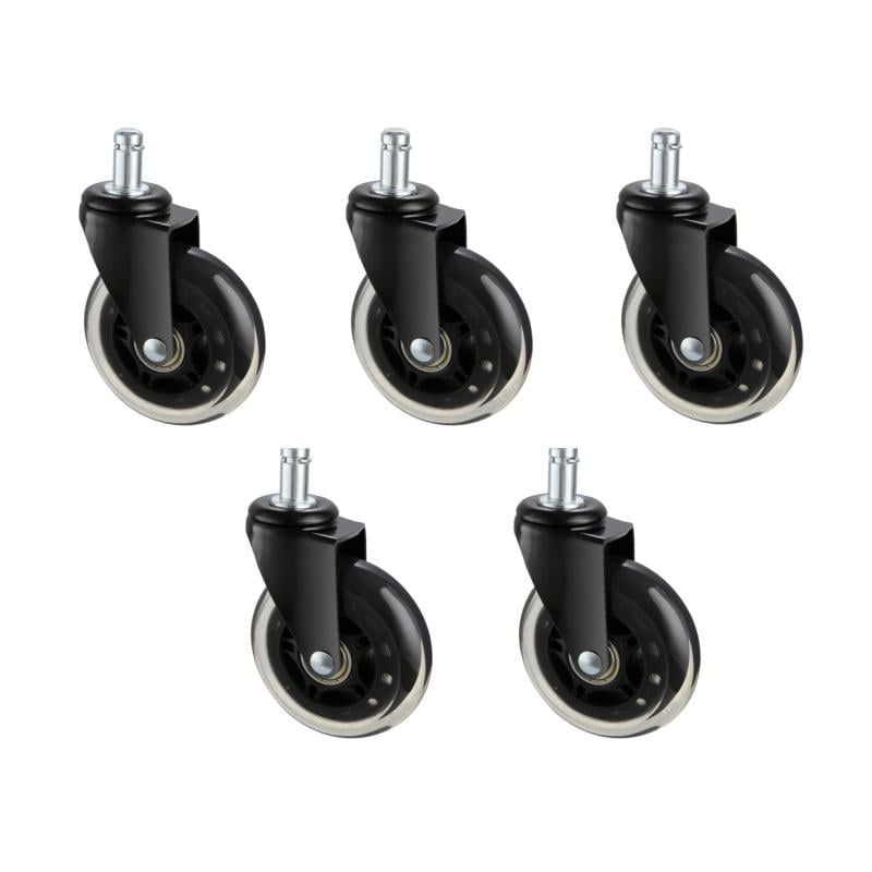 Office Chair Wheels Set of 5 2.5 Inch Casters for Hardwood Floors and ...