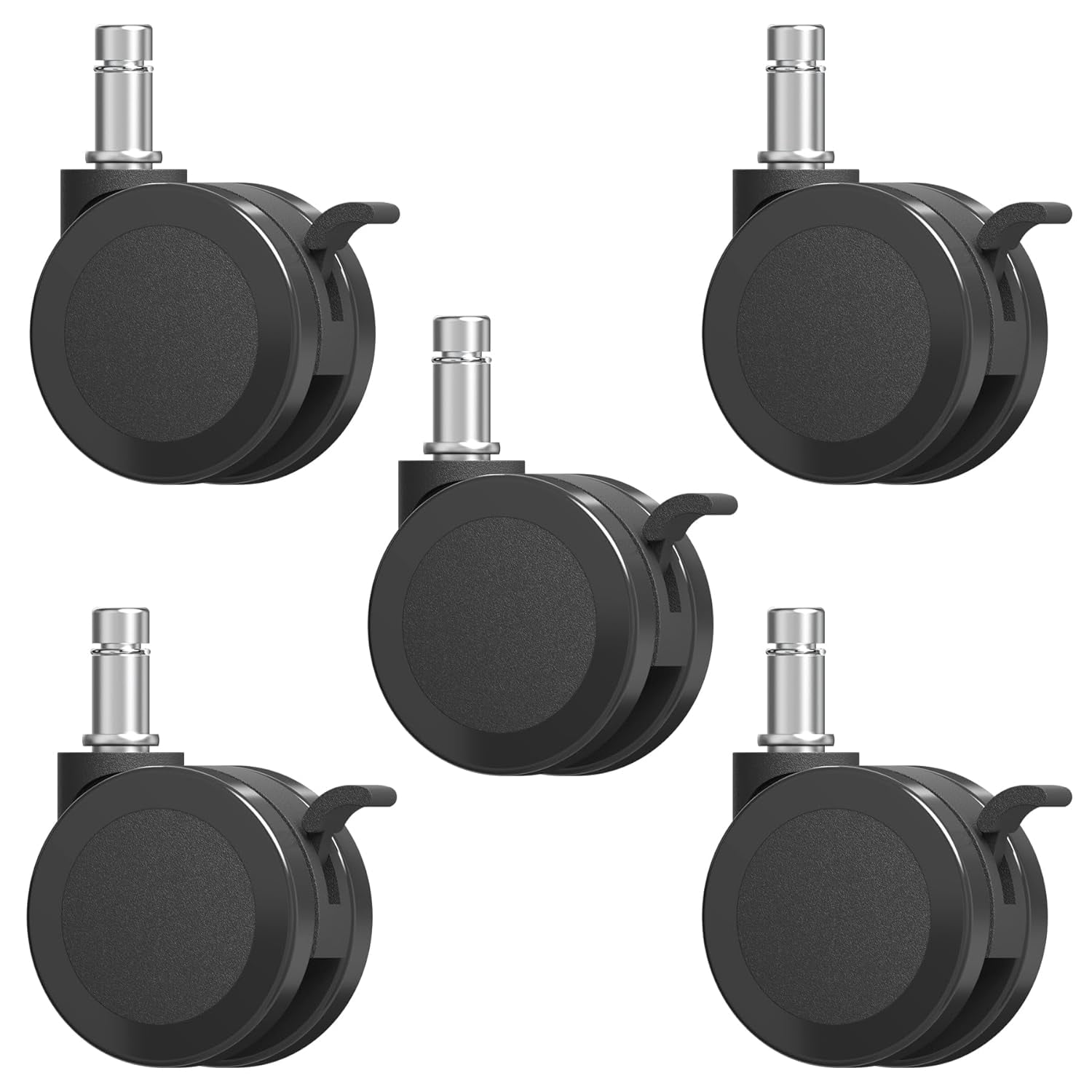 Office Chair Wheels with Brakes, 2.36"(60mm) Locking Chair Caster ...