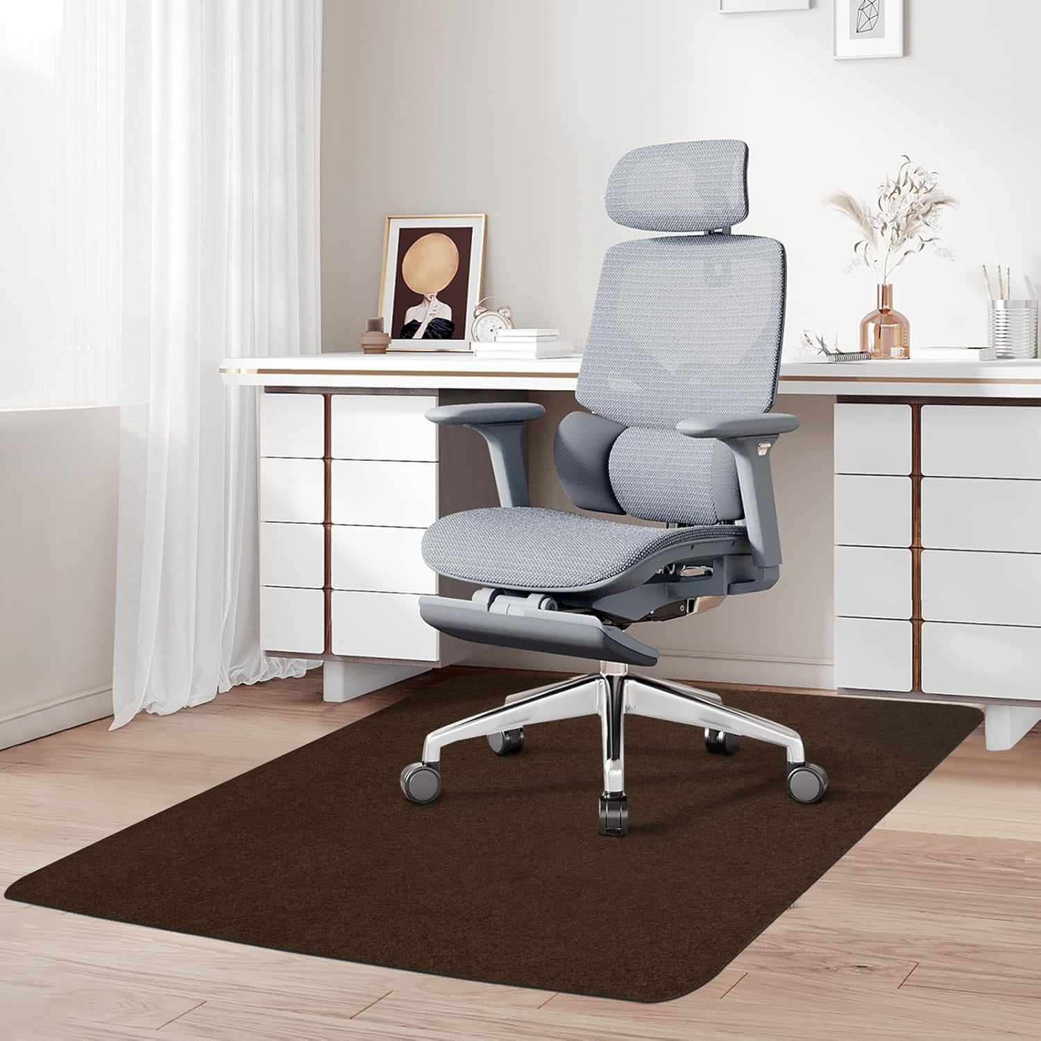 Office Chair mat for Hardwood Floor,55"x35" Anti-Slip Floor Protector ...