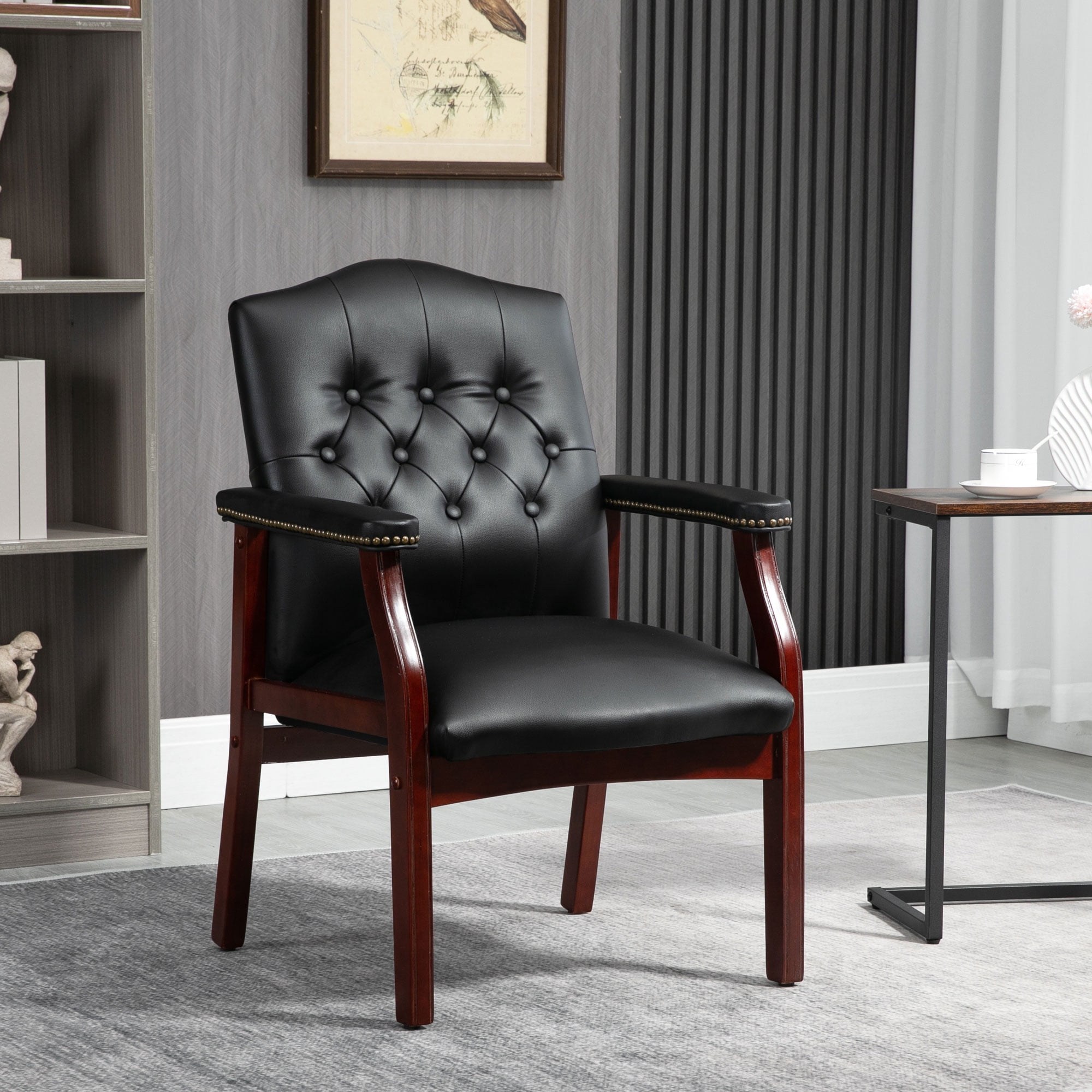 Office Chairs Leather, Mid Back Guest Reception Chair for Conference ...