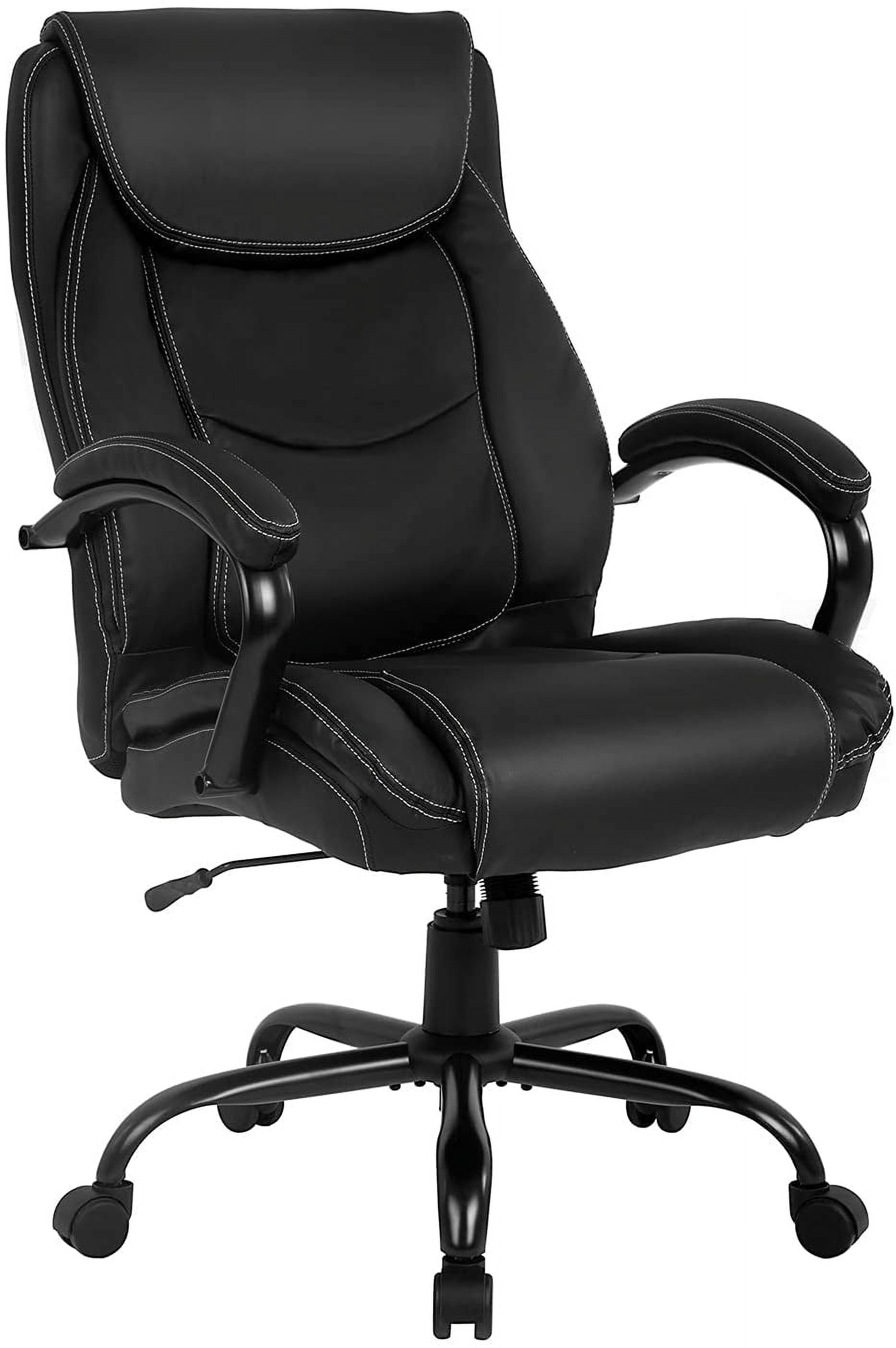 Oversized Professional Black Office Chair Ergonomic Extra Wide Seat Lumbar Support for Long Hours Walmart