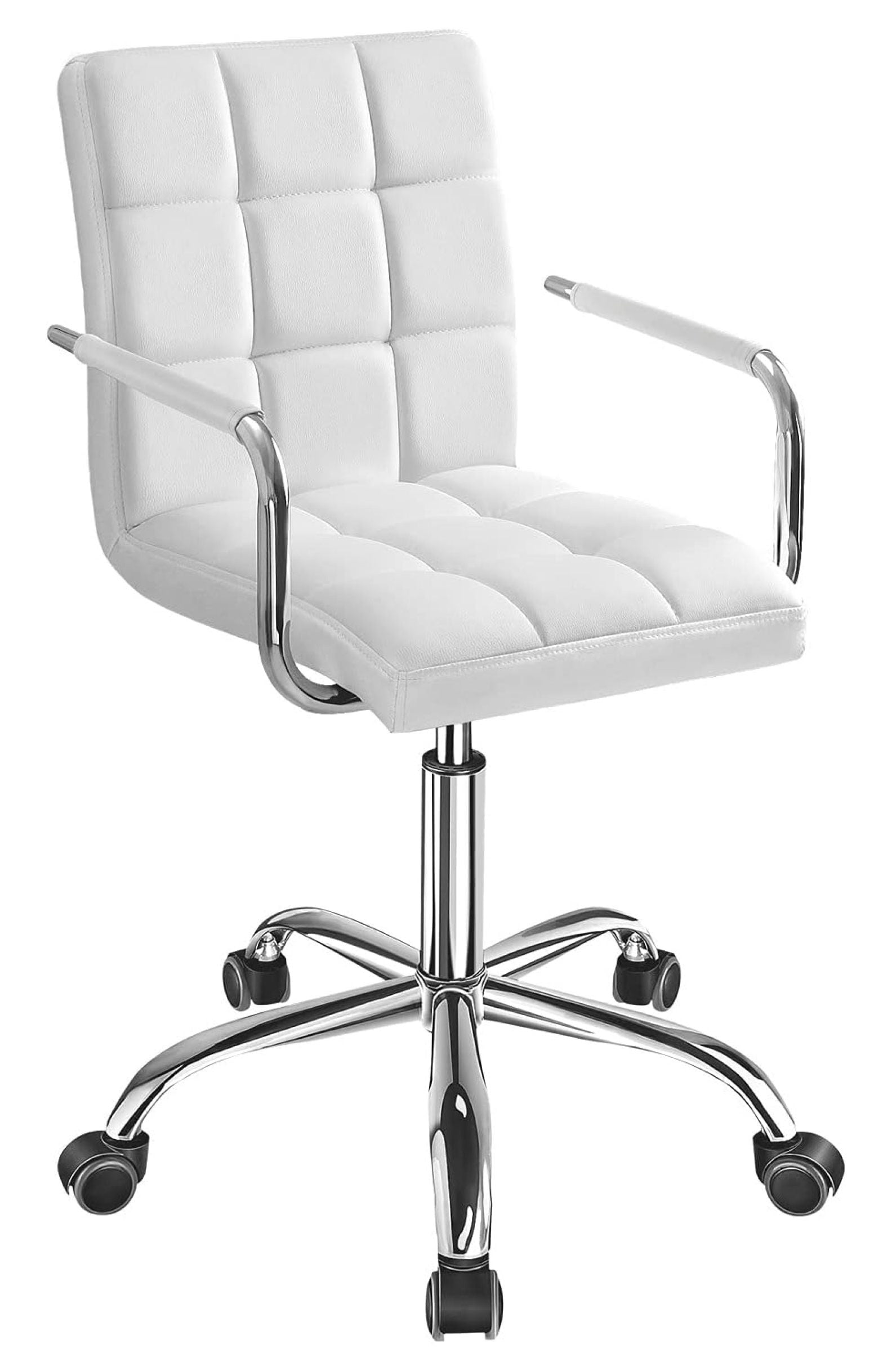 Office Chiar Desk Chair with Armrests/Wheels Pu Leather Back Adjustable ...
