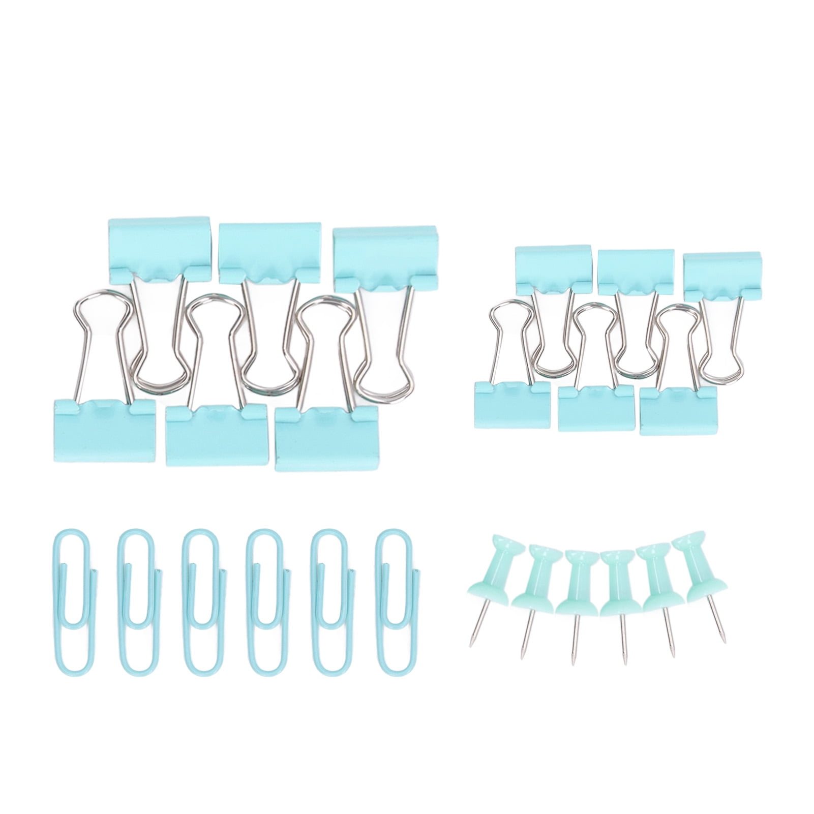 Office Clips Kit Colored Metal Antirust Push Pins Paper Clips Binder ...