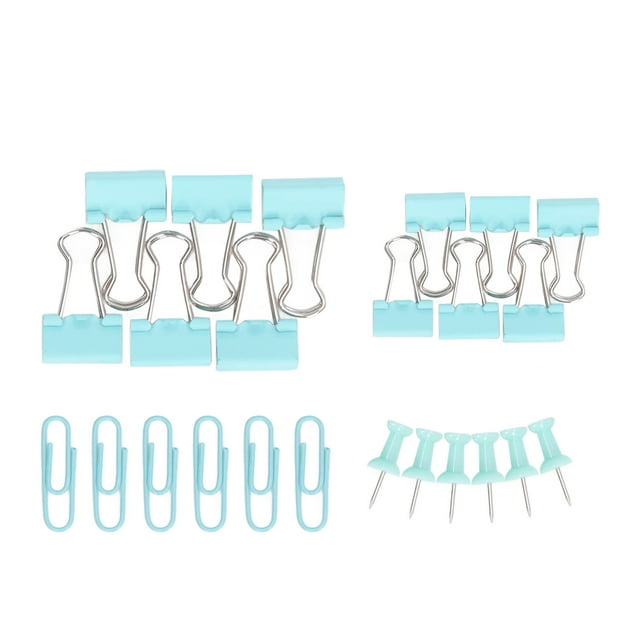 Office Clips Kit Colored Metal Antirust Push Pins Paper Clips Binder ...