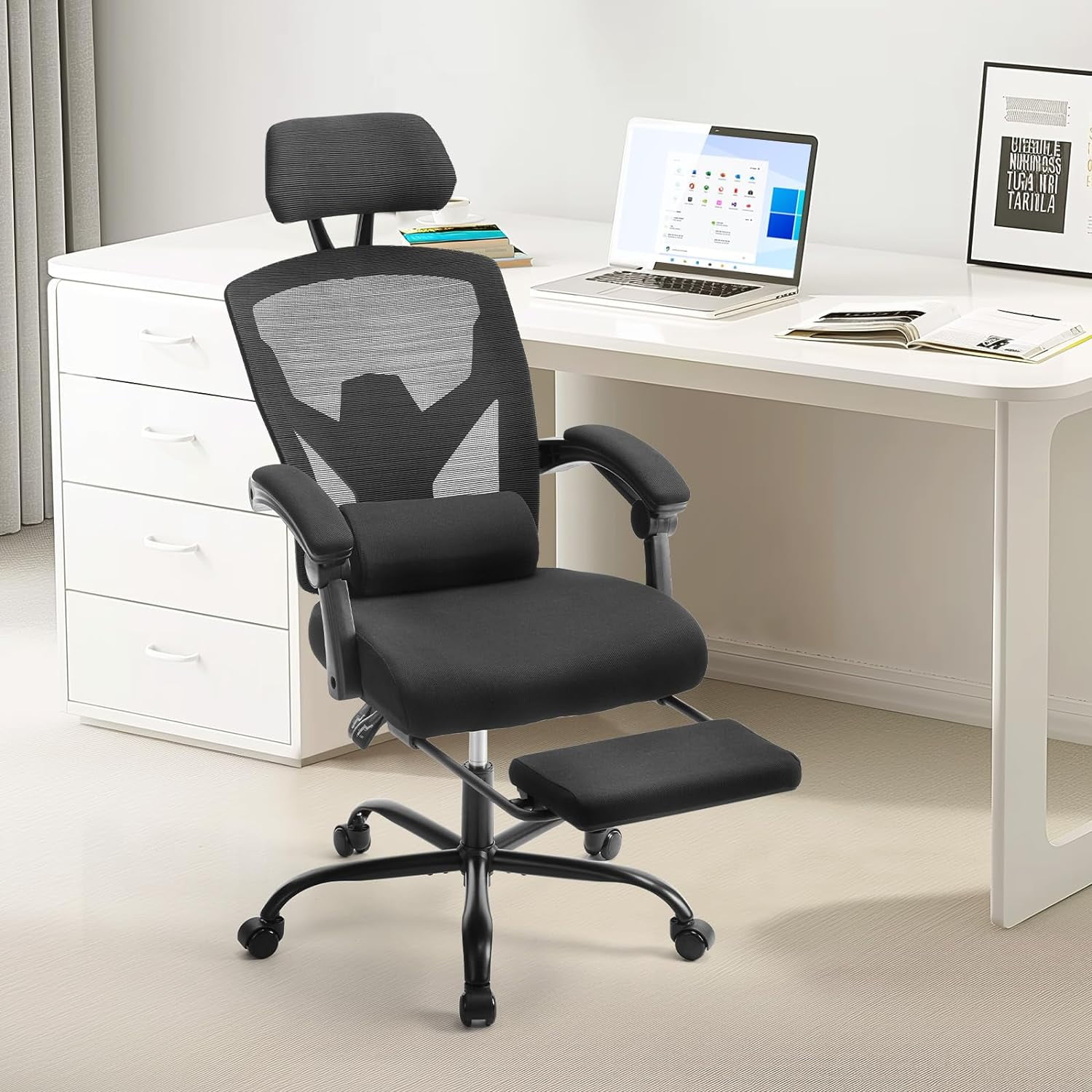 Office Computer Desk Chair, Ergonomic High-Back Mesh Rolling Work ...
