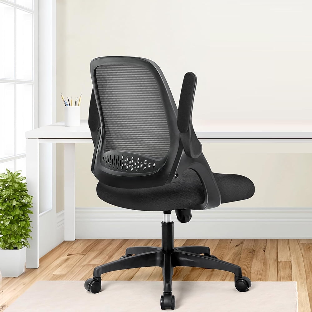 Office Computer Desk Chair Ergonomic Mesh Flip-Up Arms Comfy Chair with ...