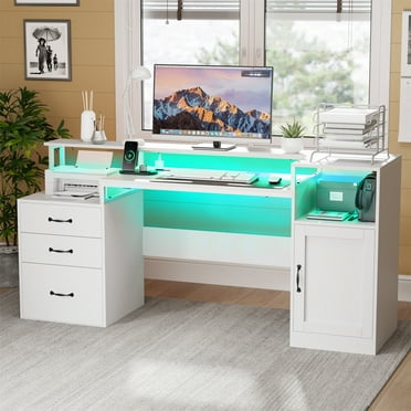 Bestier 59'' Wood Storage Furniture, Office Executive Computer Desk ...