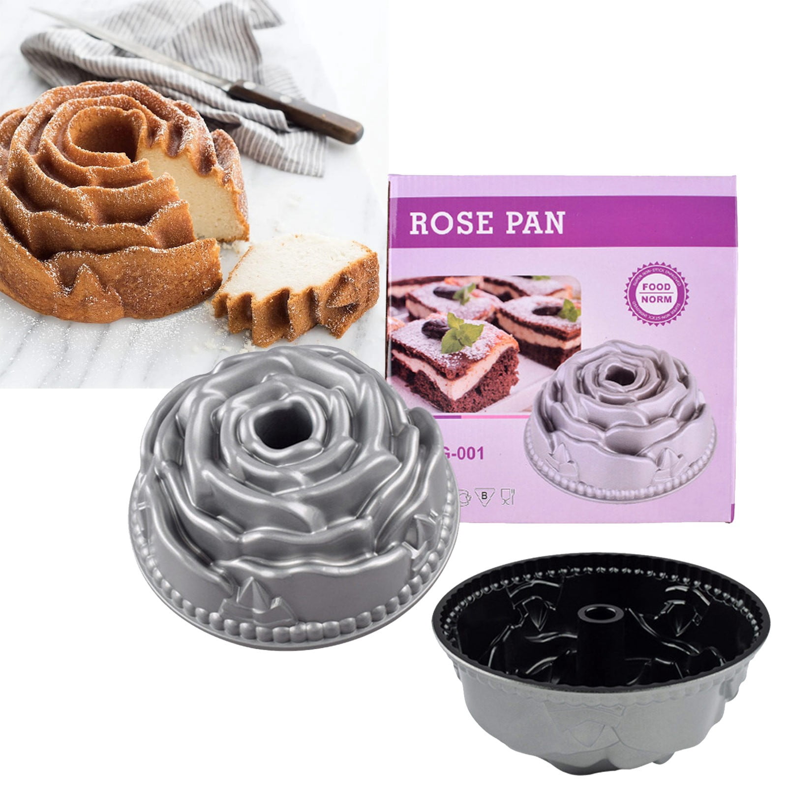 Hilehuti Cake Mould,Rose Cake Pan Non Stick Heavy Duty Cake Pan For ...