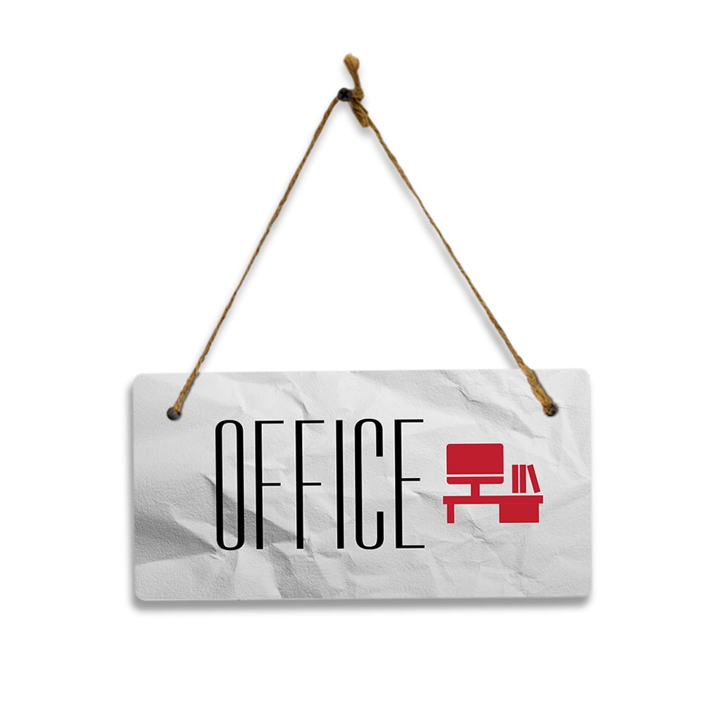 Office (Crumpled Paper) 5x10 Hanging Plus Wall or Door Sign | Rustic ...
