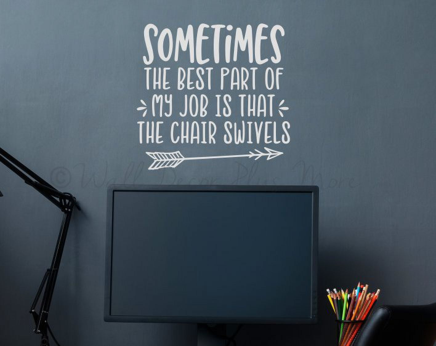 Office Cubicle Wall Art Sticker Best Part of Job Chair Swivels Words ...