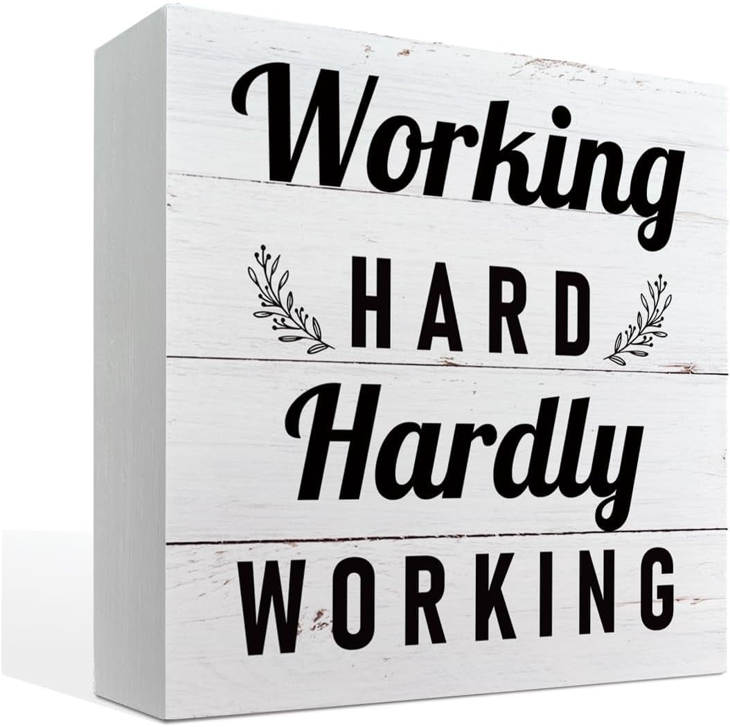 Office Decor, Box Sign Tabletop Decor 5x5inch, Humorous Office Desk ...