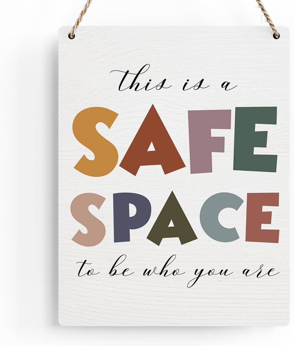 Office Decor Safe Space Wood Sign Wall Decor Art, Therapy Office Wall ...