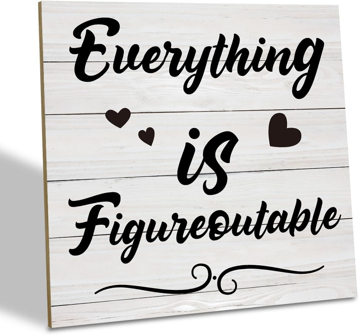 Office Decor, Wood Plaque Table Art Sign 5x5 Inch, Inspirational Rustic ...