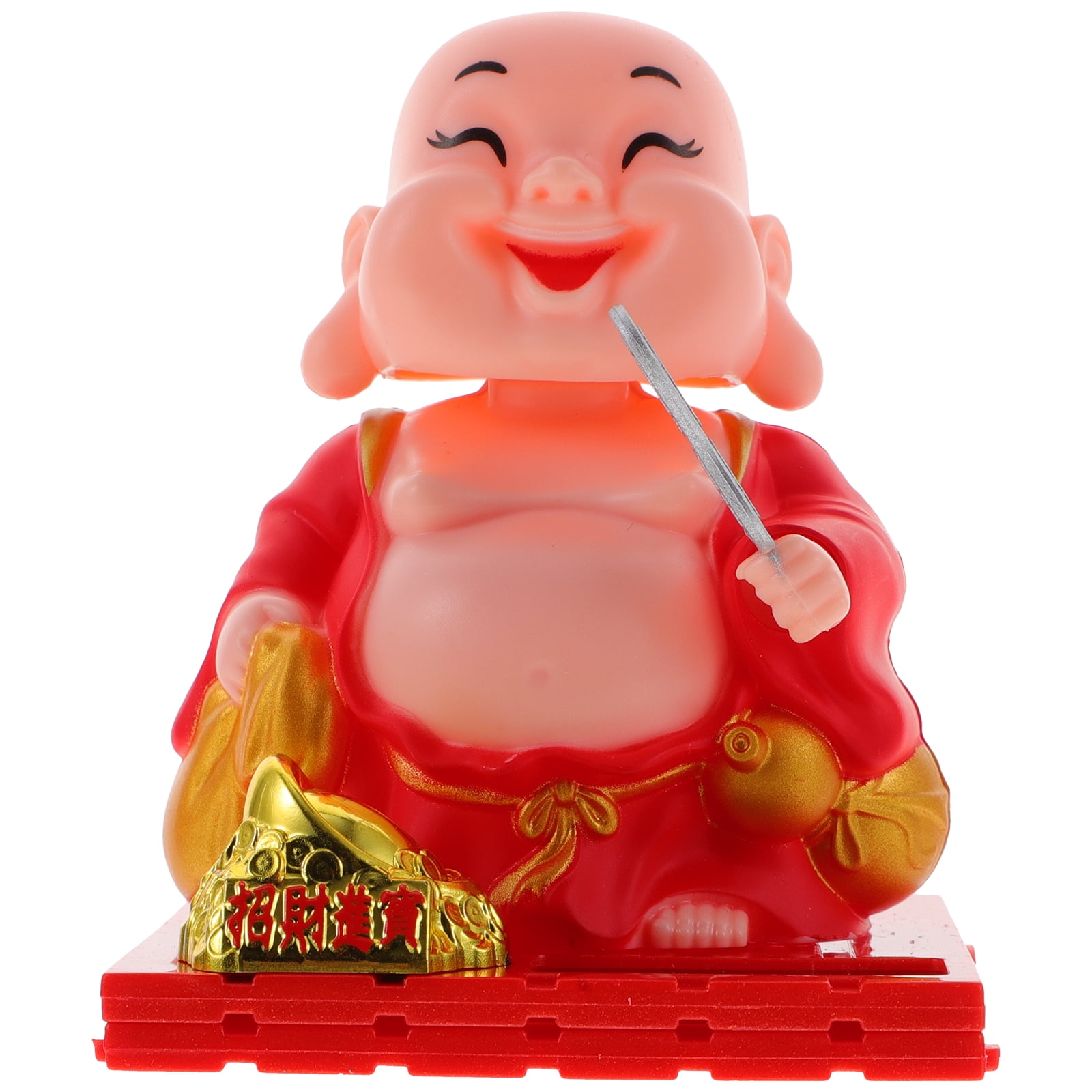 Solar Powered Little Monk Figurine Decoration for Car Dashboard or Desk ...