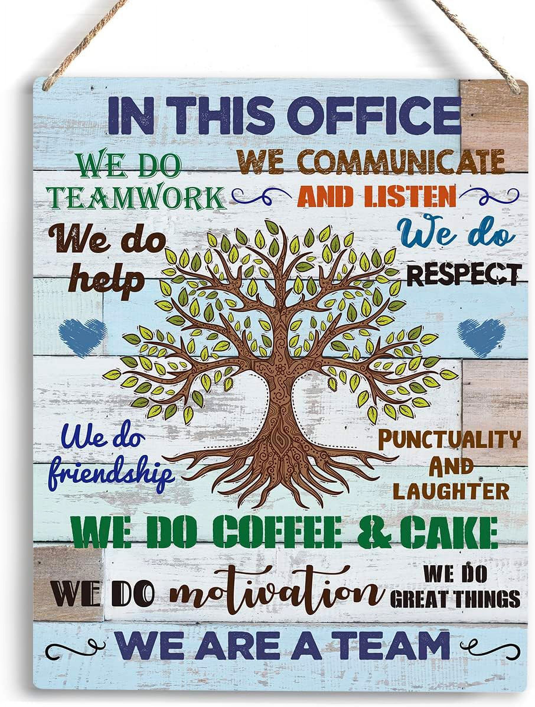 Office Decorations for Work In This Office We Do Teamwork Motivational ...