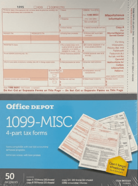 Office Depot 2025 1099-MISC Tax Forms, 4-Part Carbonless, 50 Recipient ...