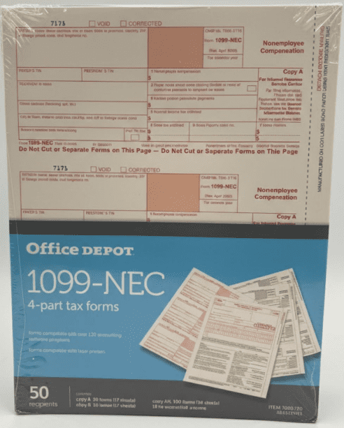 Office Depot 2025 1099-NEC Tax Forms, 4-Part Carbonless, 50 Recipient ...