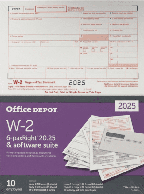 Office Depot 2025 W-2 Software Suite with 6-Part Tax Forms, TaxRight ...