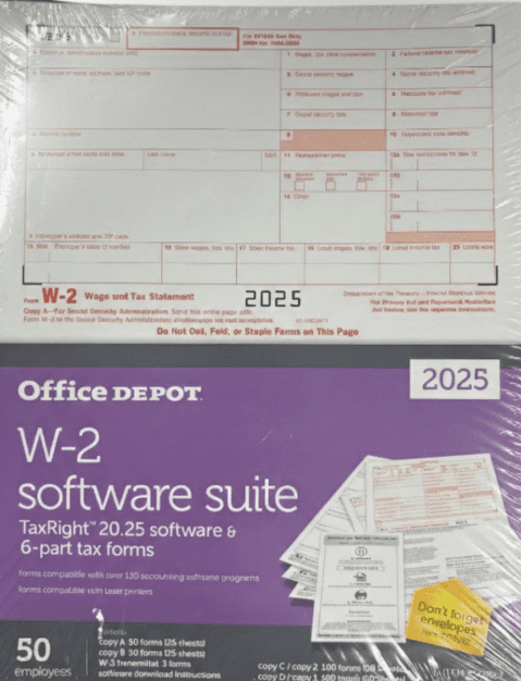 Office Depot 2025 W-2 Software Suite with 6-Part Tax Forms, TaxRight ...