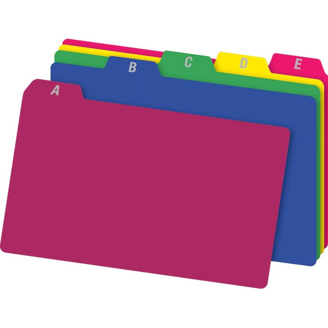 Office Depot A-Z Divider File Index Card Guides, 4in x 6in, Assorted ...
