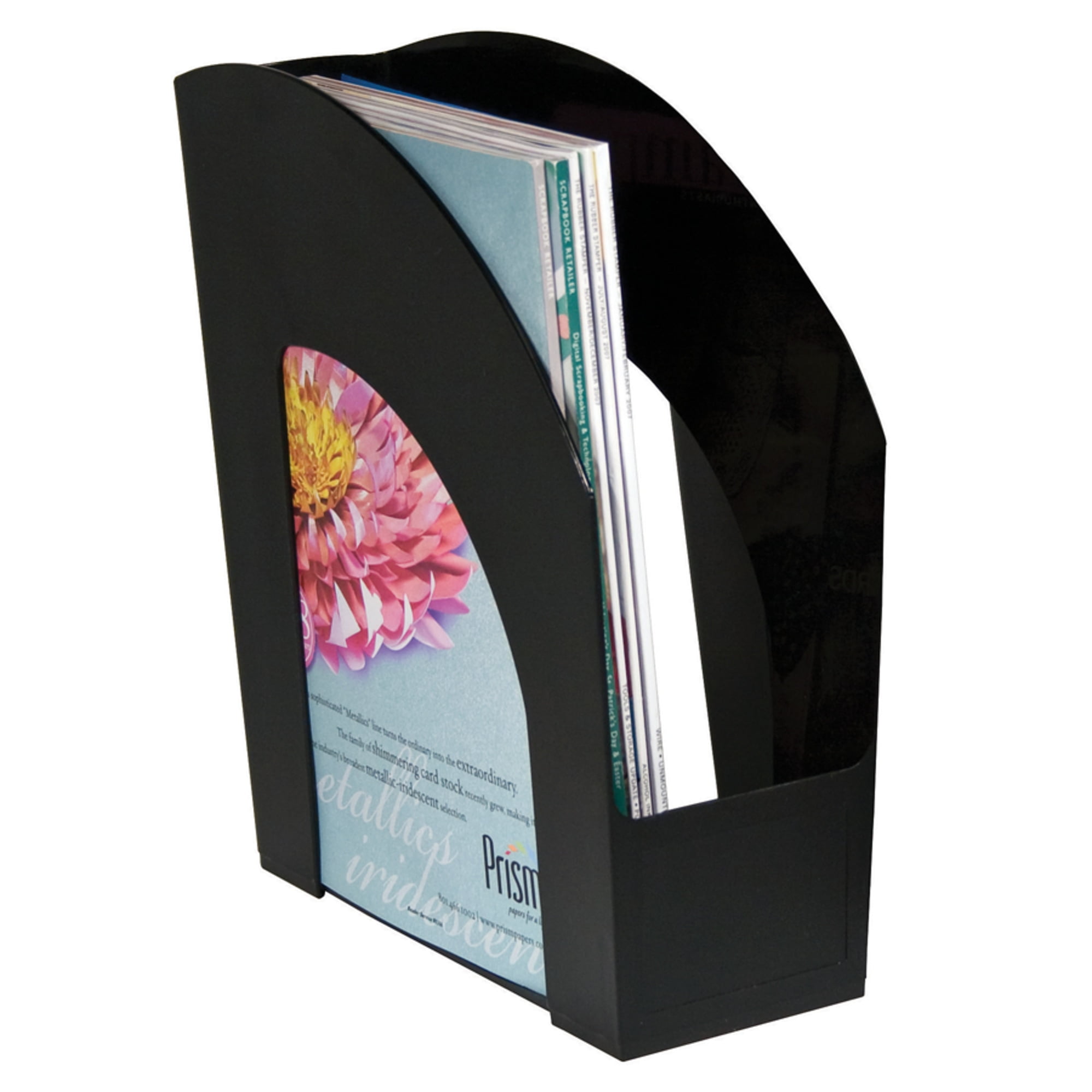 Office Depot Arched Plastic Magazine File, 8 1/2in. x 11in., Black ...