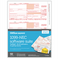 Office Depot Brand 1099-NEC Laser Tax Forms, 4-Part, 3-Up, 8-1/2" x 11", Pack of 50 Sets with ...