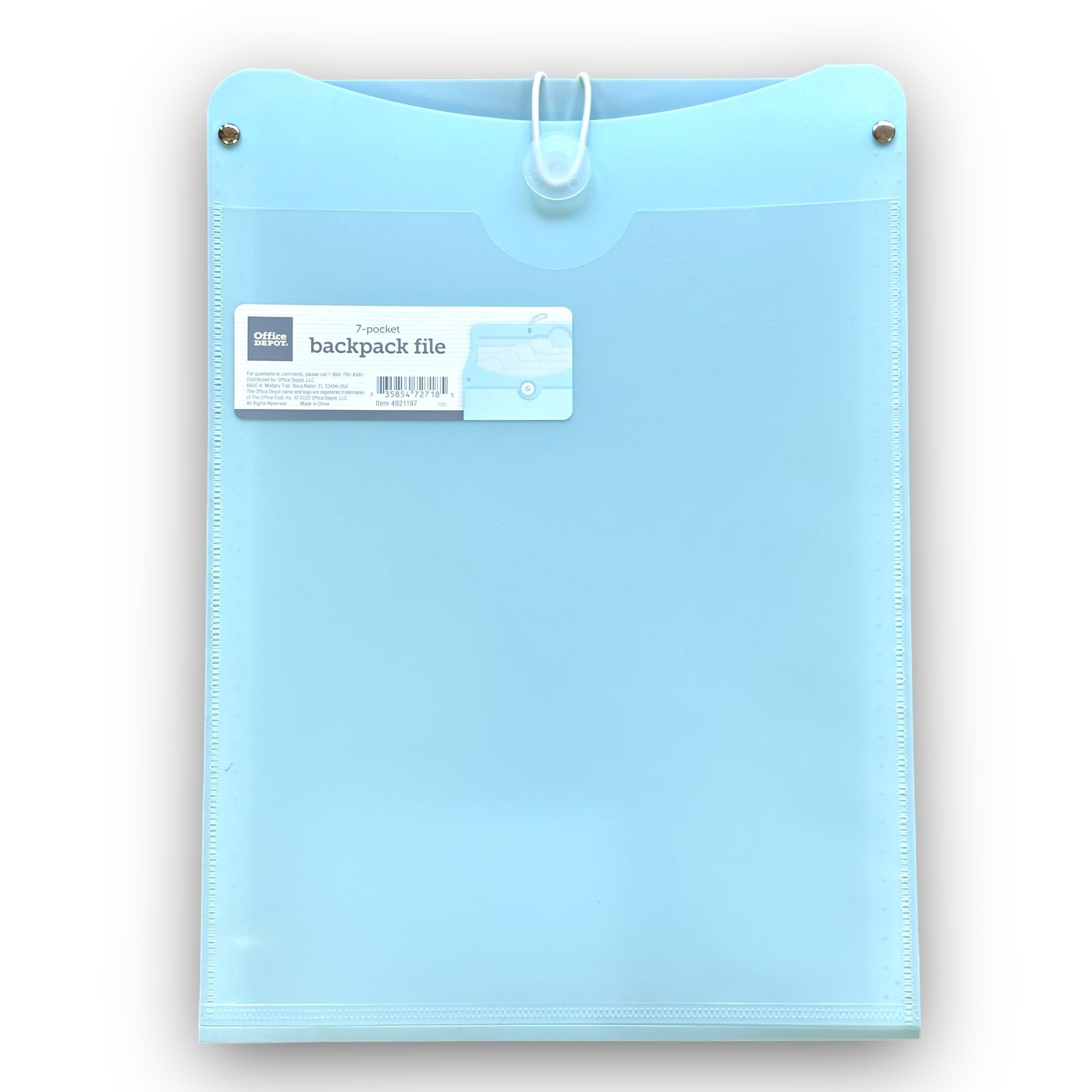 Office Depot Brand 7-Pocket Expanding Backpack File, Letter Size, Light ...