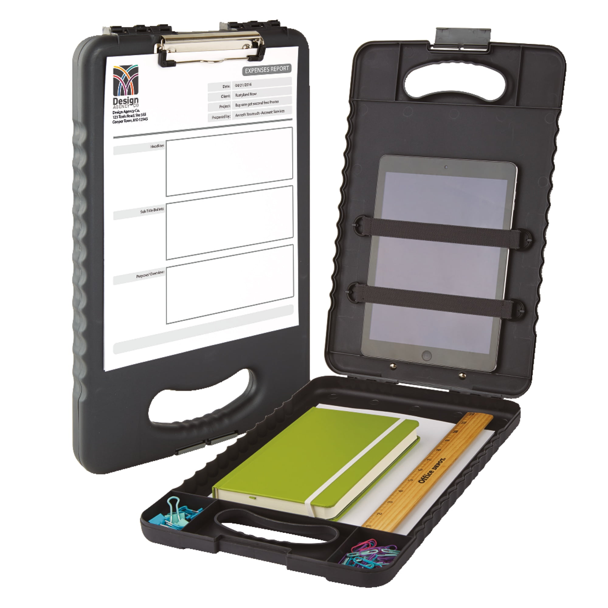 Office Depot® Brand Carry-All Clipboard Storage Box, 15"H x 13"W x 2"D ...