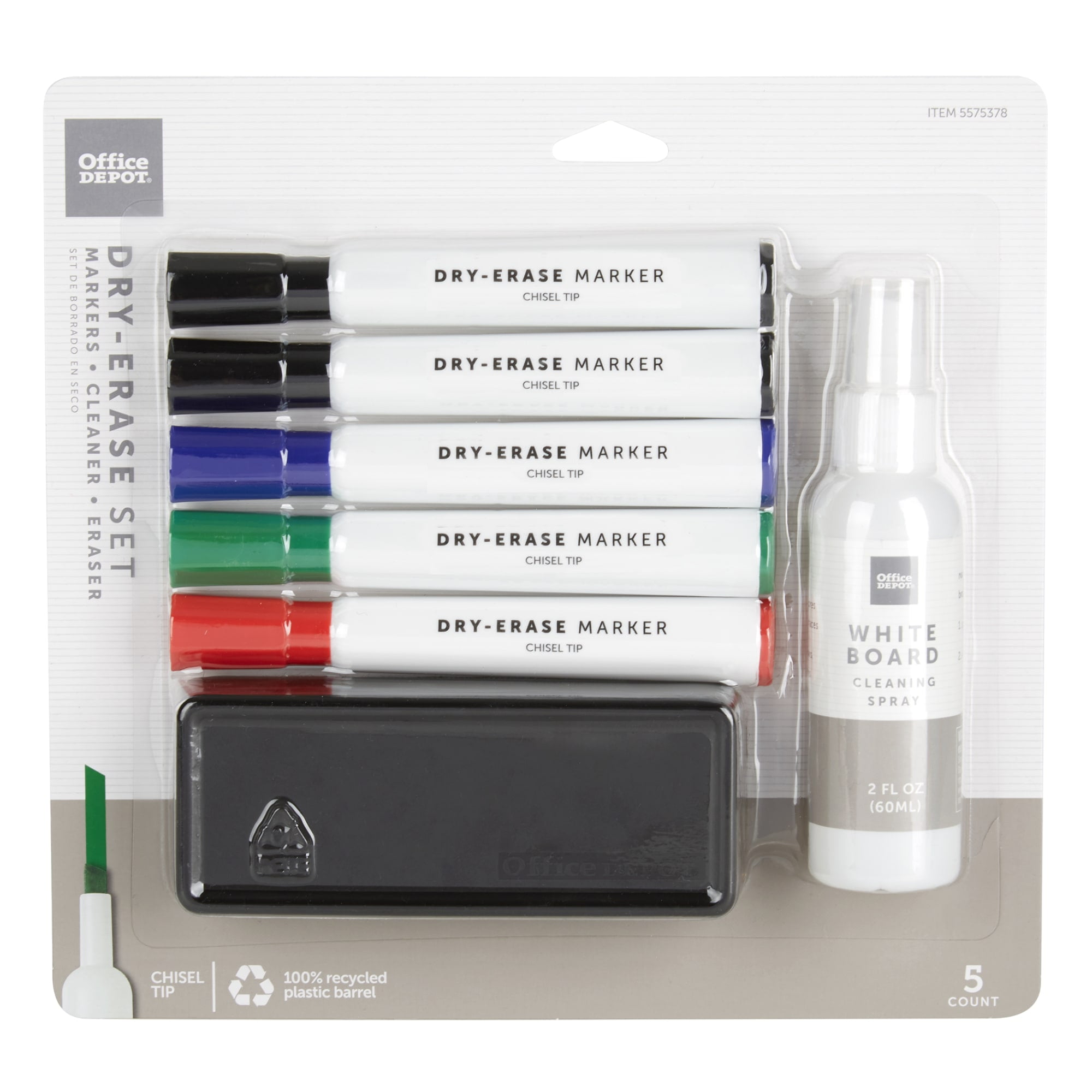 Office Depot® Brand Dry-Erase Marker Set, Chisel Point, 100% Recycled ...