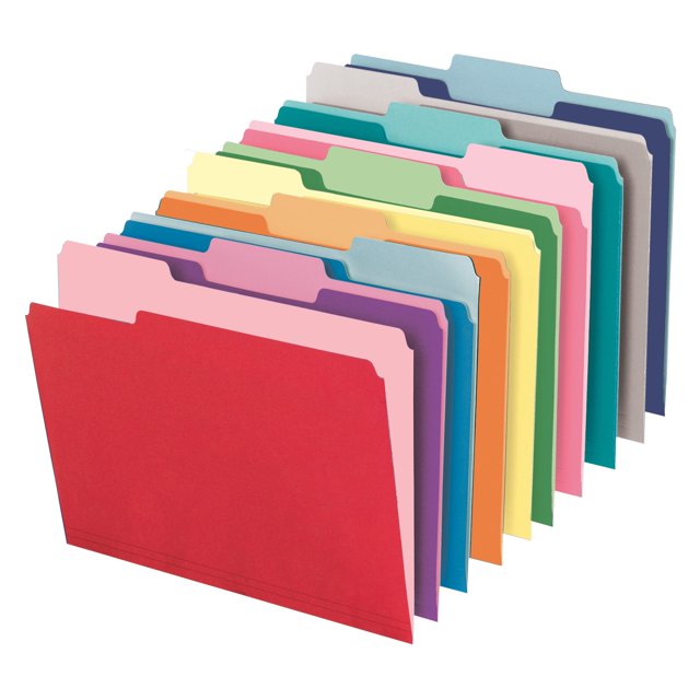 Office Depot® Brand File Folders, 1/3 Cut, Letter Size, Assorted Colors ...