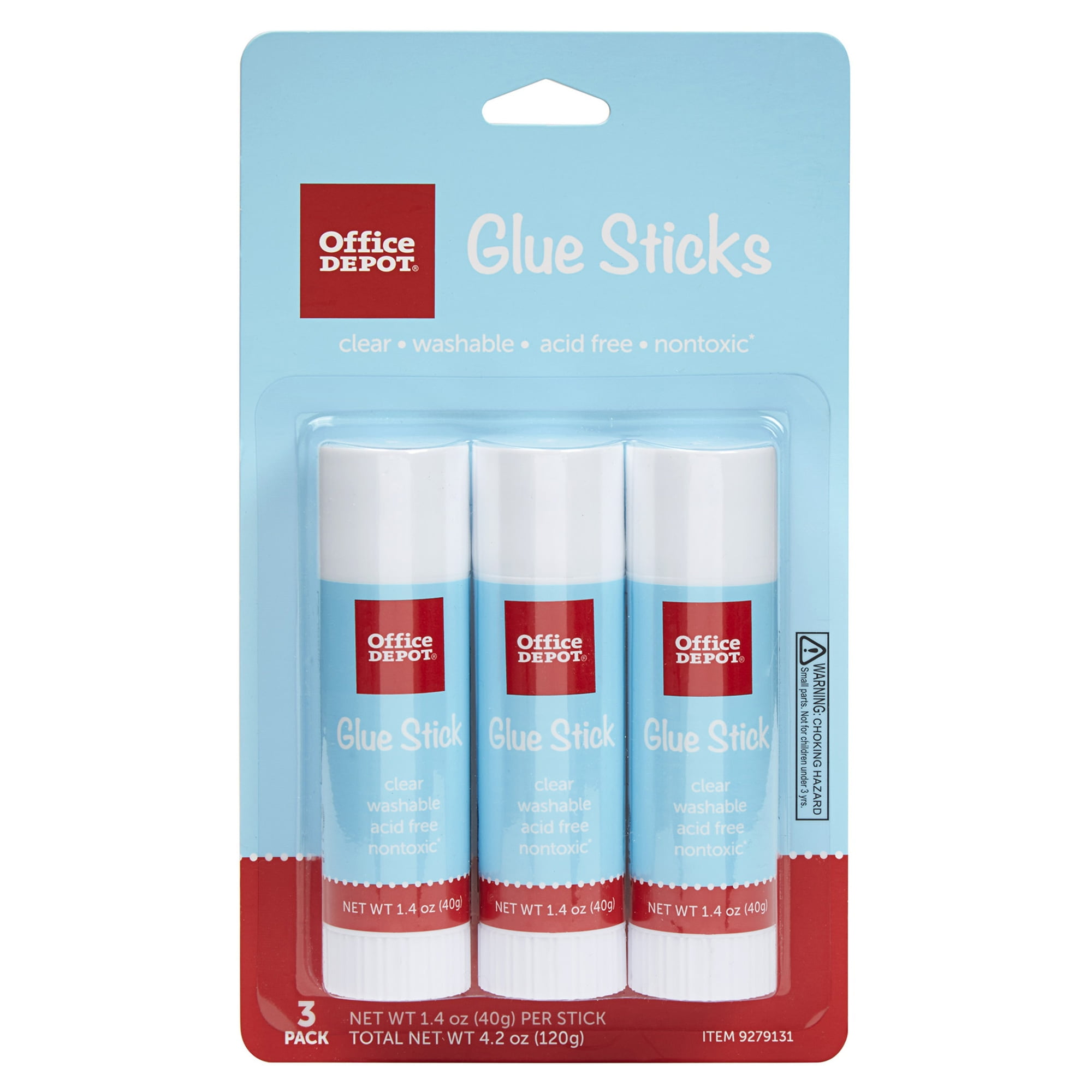 Office Depot® Brand Glue Sticks, 1.4 Oz, Clear, Pack Of 3 Glue Sticks ...