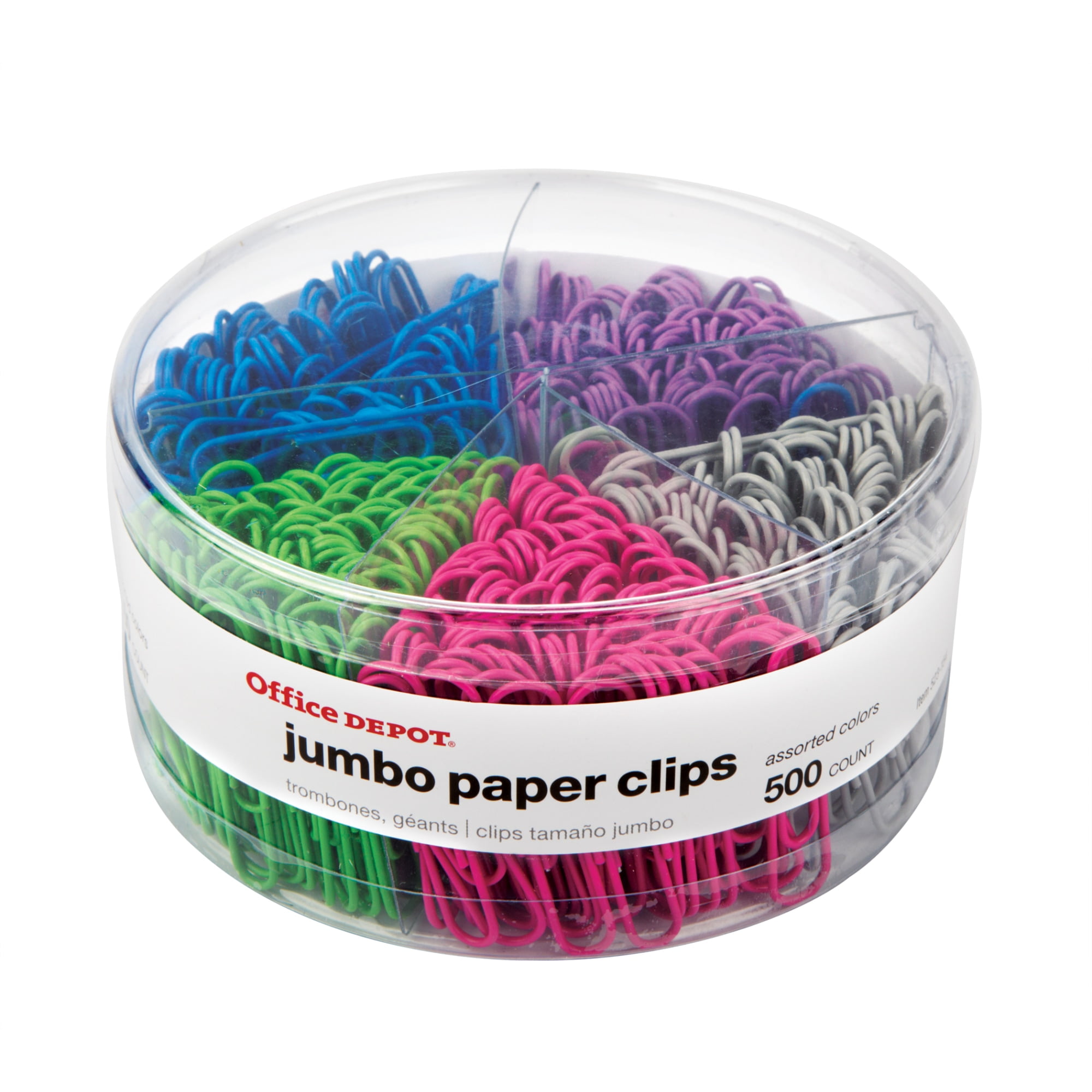 Office Depot® Brand Jumbo Paper Clip Combo Pack, 2", Assorted Colors ...