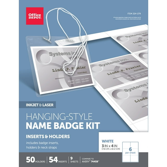 Office Depot® Brand Name Badge Kit, Pack Of 50 - Walmart.com
