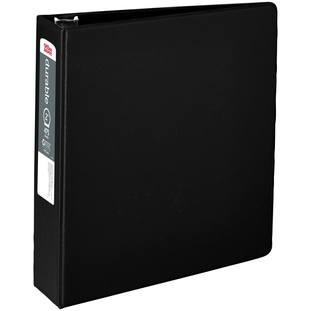 Office Depot Brand Nonstick 3-Ring Binder; 2in Round Rings; 49% Recycled; Black - Walmart.com