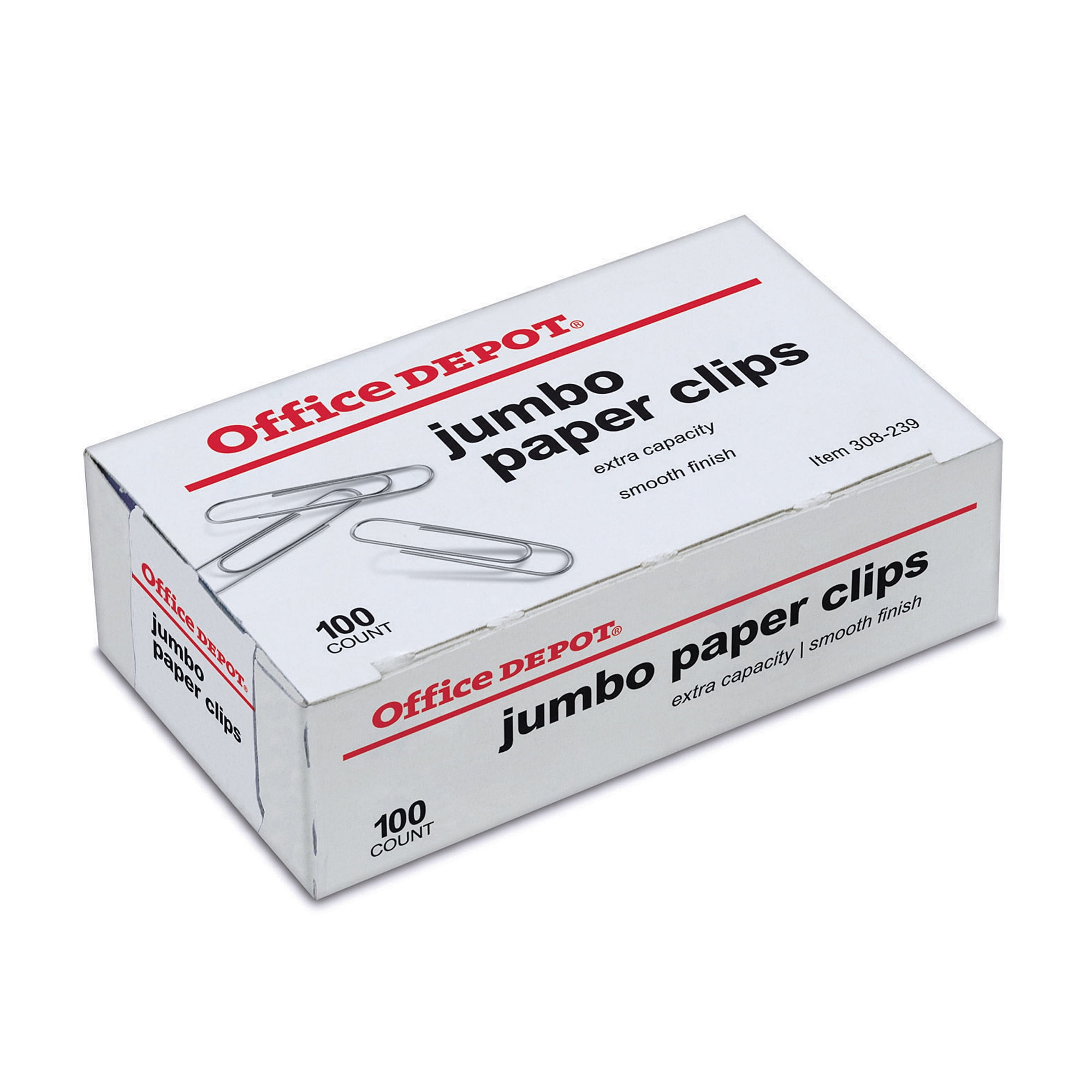 Office Depot® Brand Paper Clips, Jumbo, Silver, Box Of 100 - Walmart.com